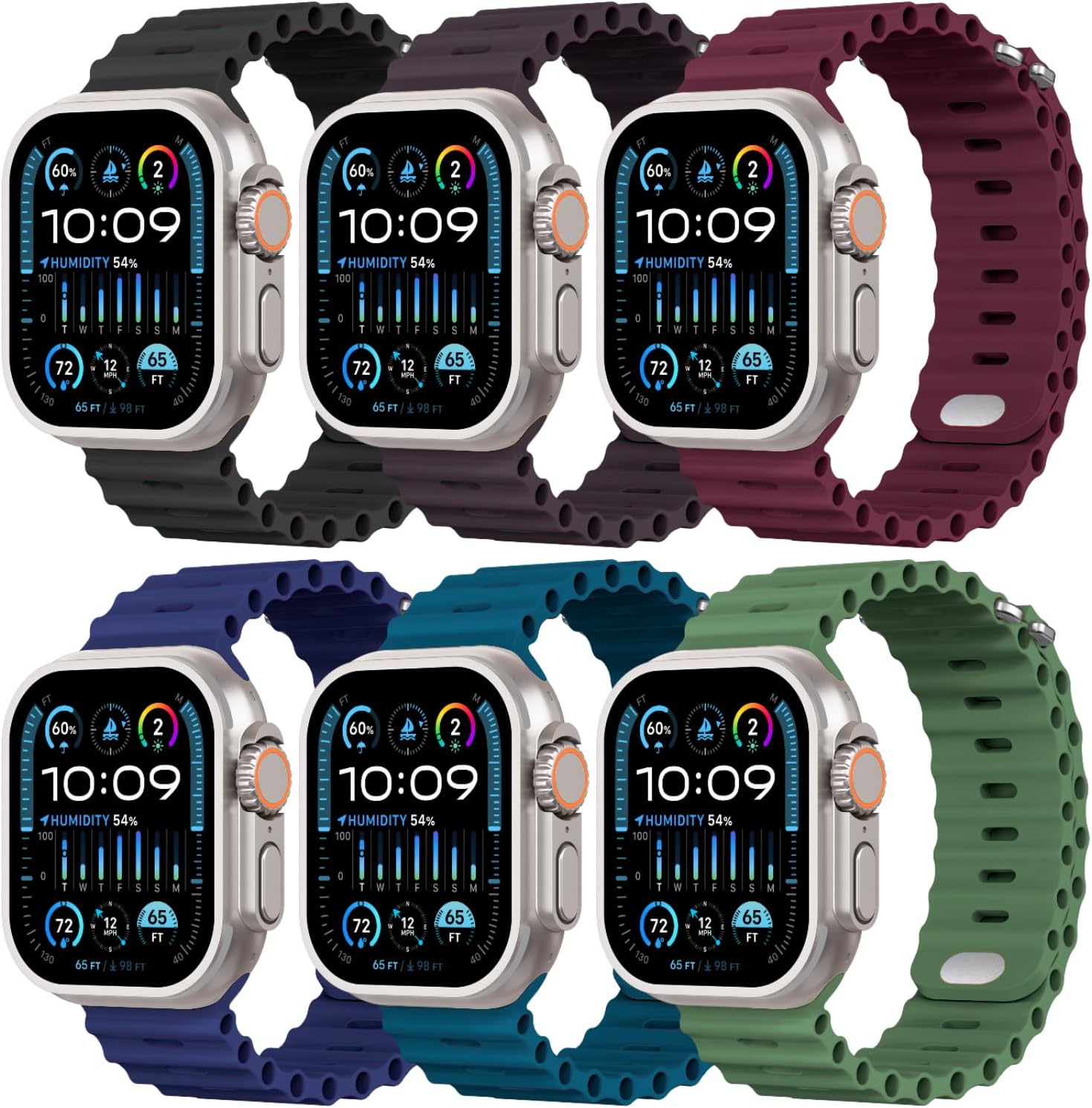 Amazon.com: [6 PACK] STG Sport Watch Band Compatible with Apple Watch ...