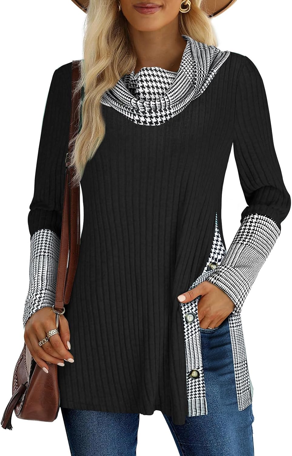 Miusey Long Sleeve Shirts for Women Christmas Tunic Sweatshirts ...