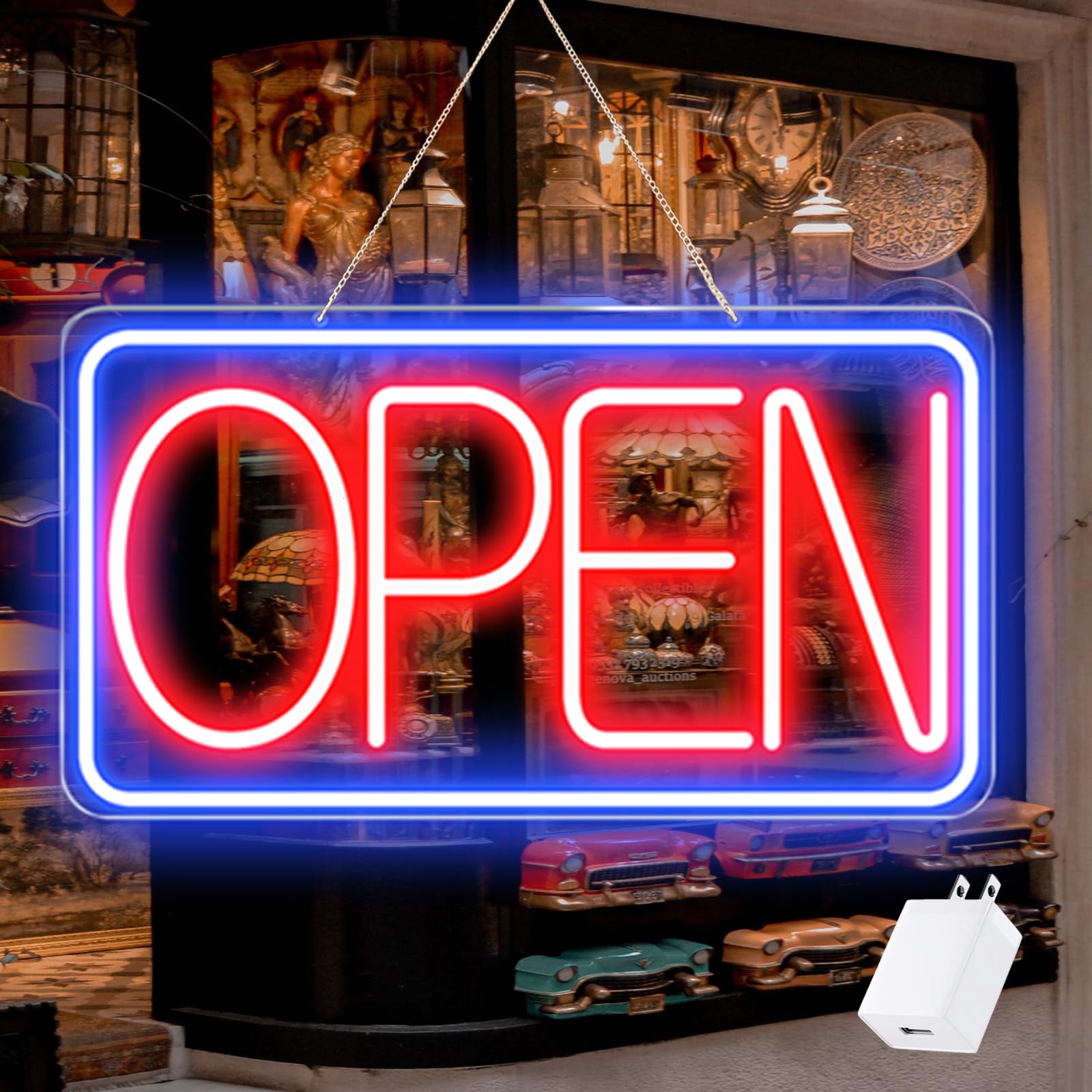 Amazon.com : SHZHYIS Open Signs for Business 16.5"X 9" Bright LED Neon ...