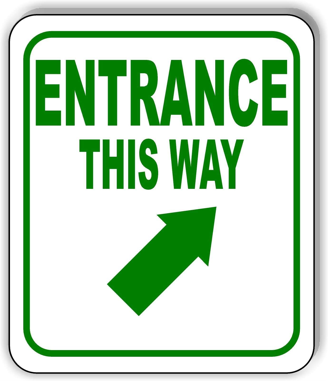 Amazon.com: ENTRANCE THIS WAY DIRECTIONAL LEFT ARROW RED Aluminum ...
