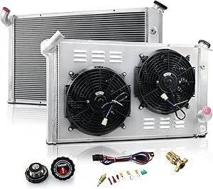 Amazon.com: OzCoolingParts 3 Row Core All Aluminum Radiator + 2 x 12" Fan w/Louver Shroud ...