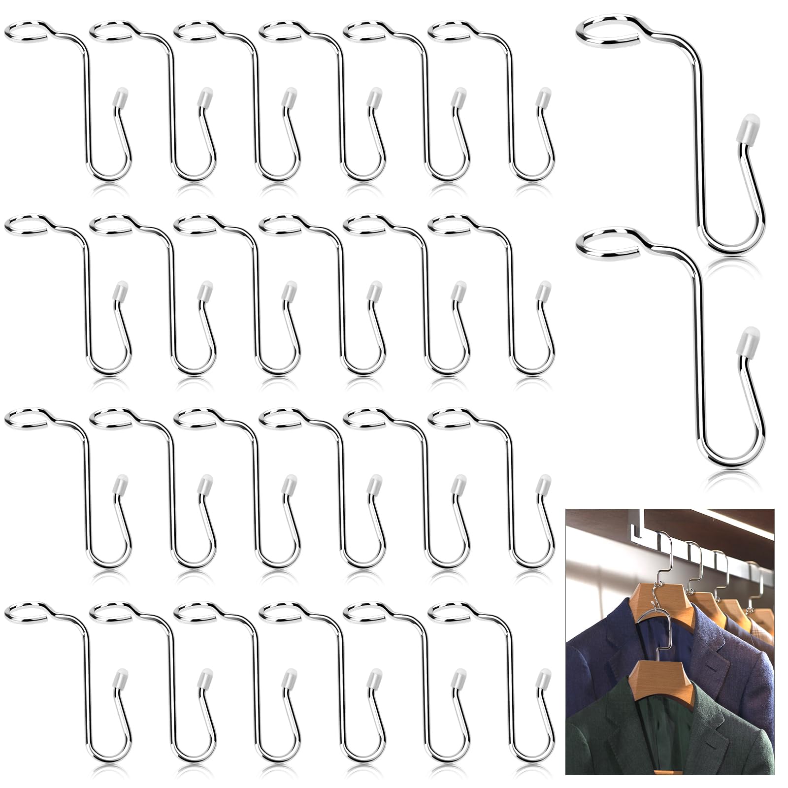 Amazon.com: 50 Pieces Hanger Connector Hooks Metal Hanger Extender ...