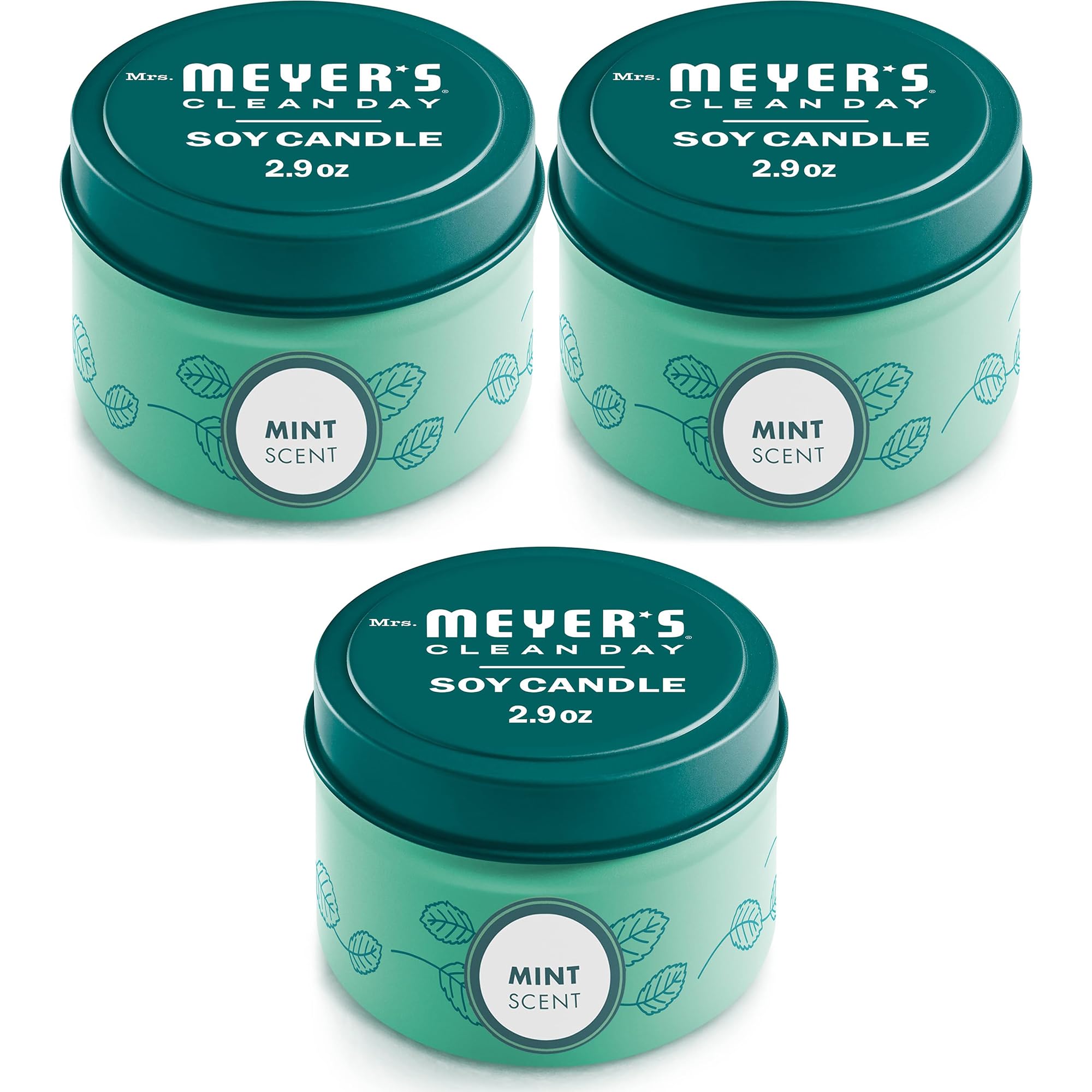 Amazon.com: MRS. MEYER'S CLEAN DAY Soy Tin Candle, 3 Pack, 12 Hour Burn ...