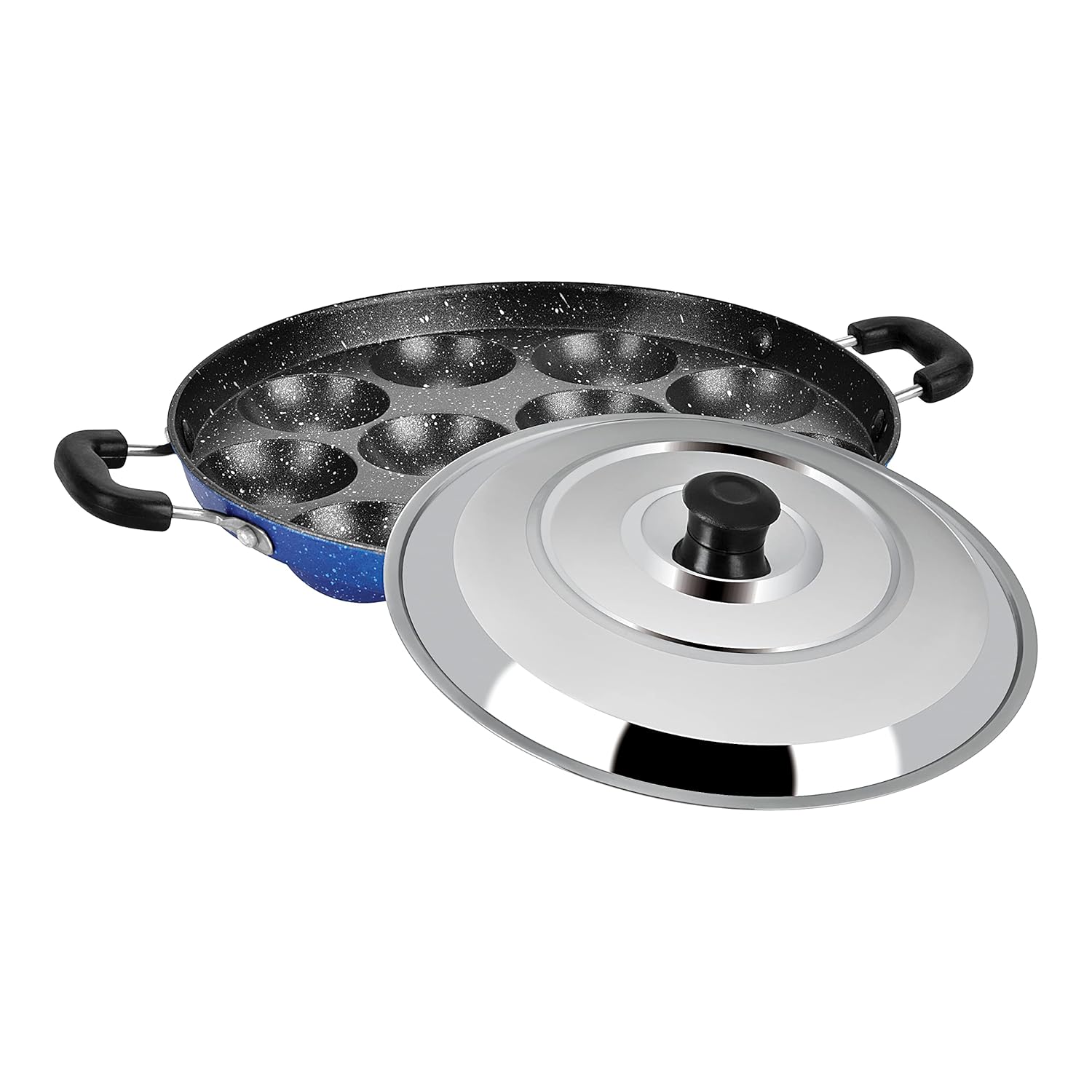 Buy STEELINE Appam Patra 12 Cavities/Cups & Size 23 Cm with 3 Layer ...
