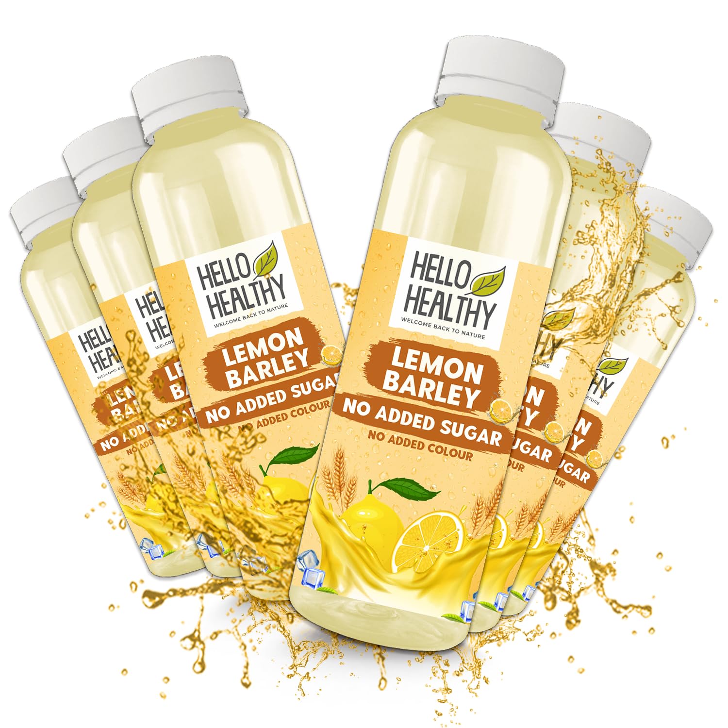 Hello Healthy Sugar Free Lemon Barley Drink | Pack of 6 (250 ml X 6) | Refreshing barley Water ...