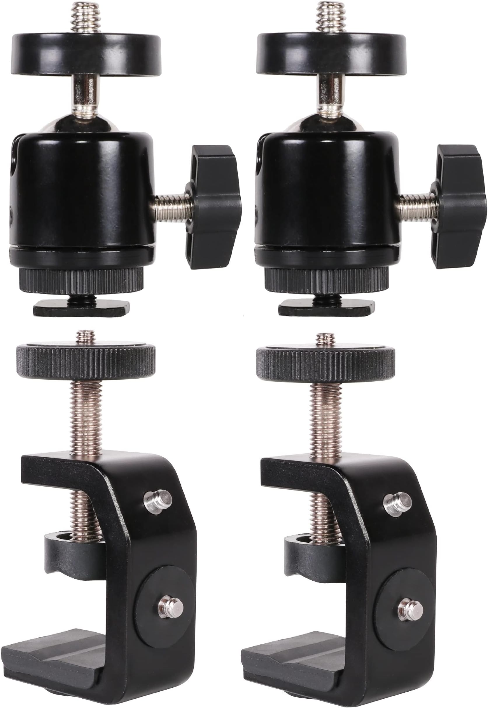 Amazon.com : QYXINC 2Pack Adjustable C Clamp with Hot Shoe Mount ...