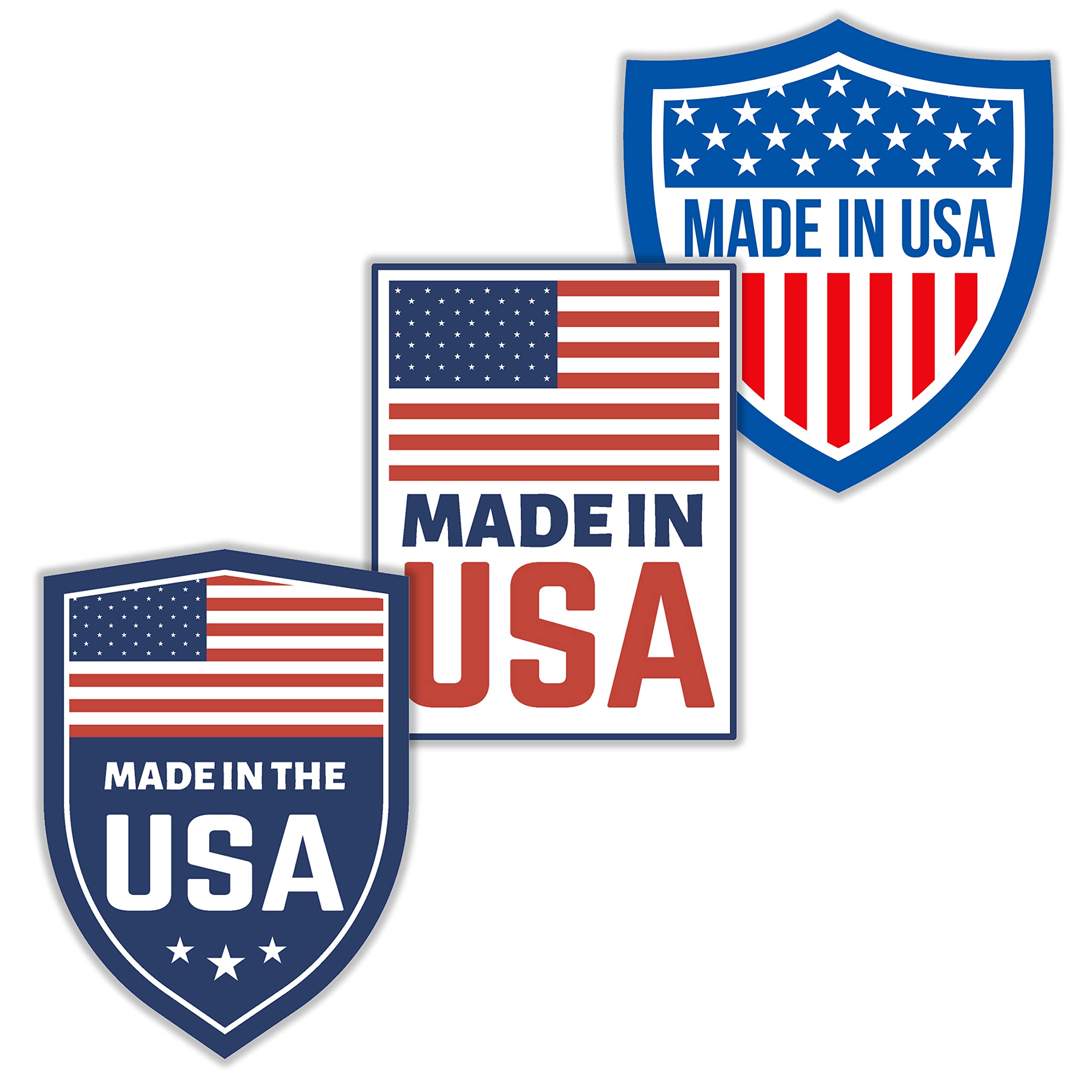 Amazon.com: 3 Pack Assorted Made in USA Sticker | American Flag United ...