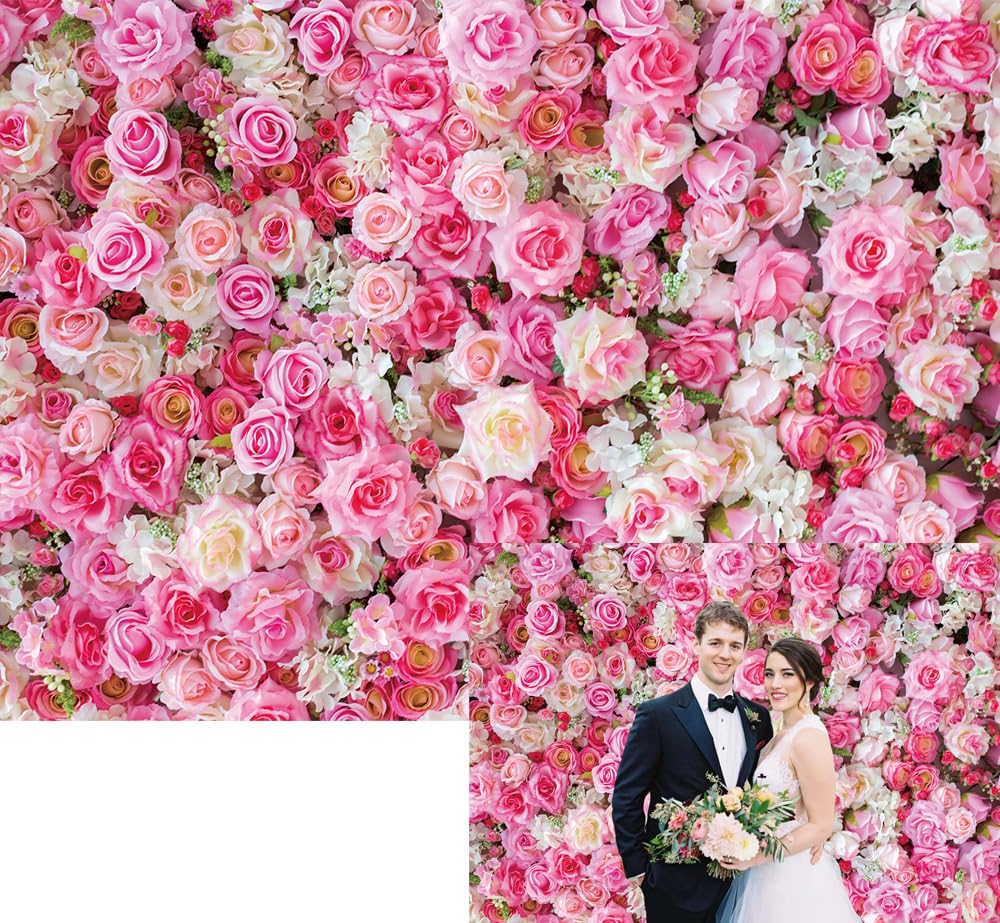 Amazon.com : Pink Floral Backdrop Flower Wall Photography Background ...