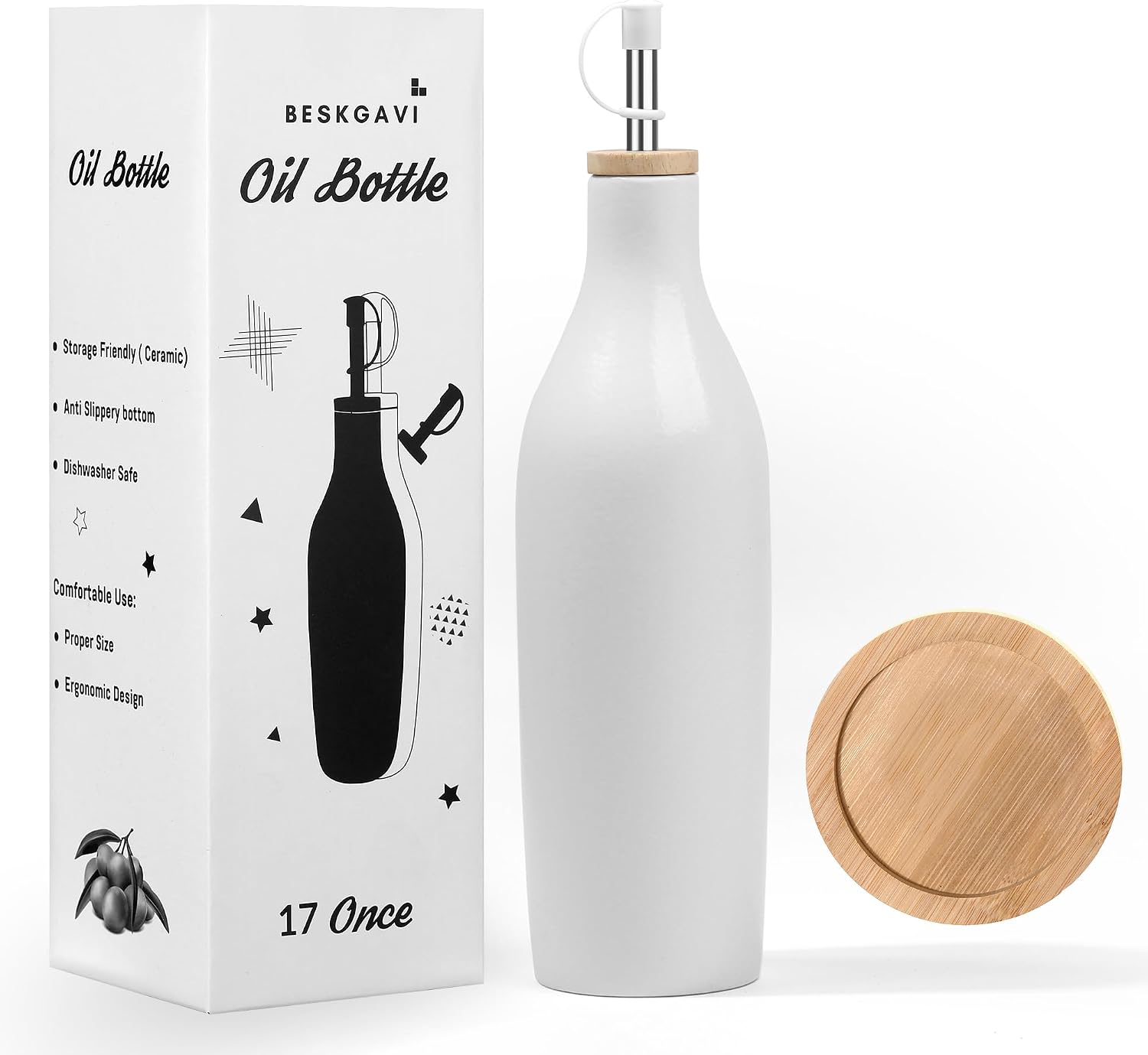 BESKGAVI Oil Dispenser Bottle for Kitchen 500 ml Olive Oil Bottle ...