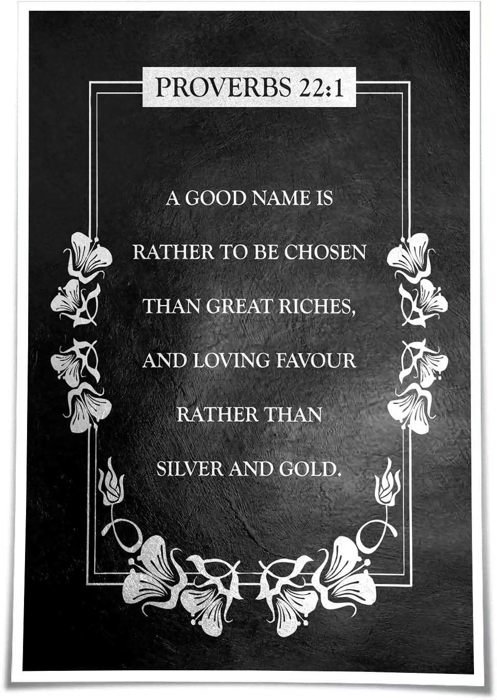 Amazon.com: Deneest Proverbs 22 1 Wall Art Bible Verse Poster Nature ...