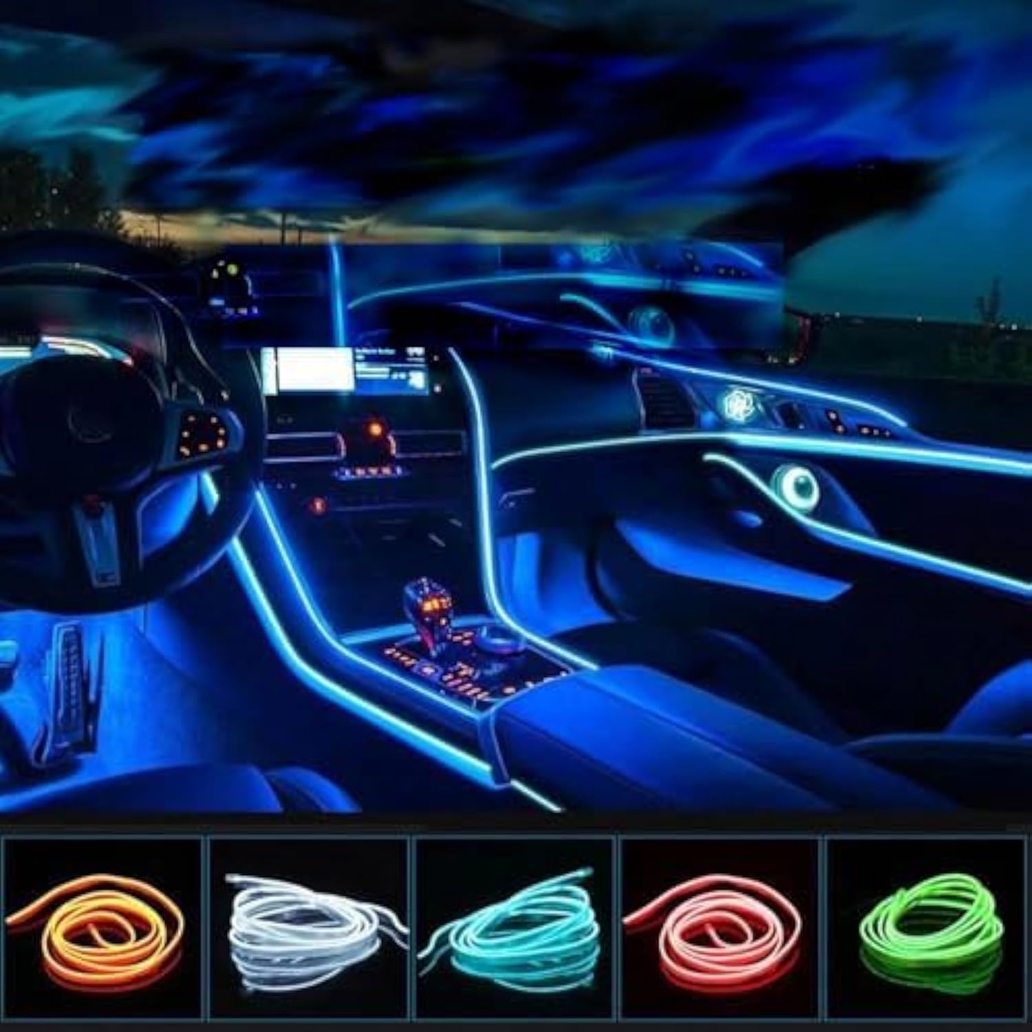Turquoise Car Interior Led Lights Ultra Bright Led Light Kit Tesla