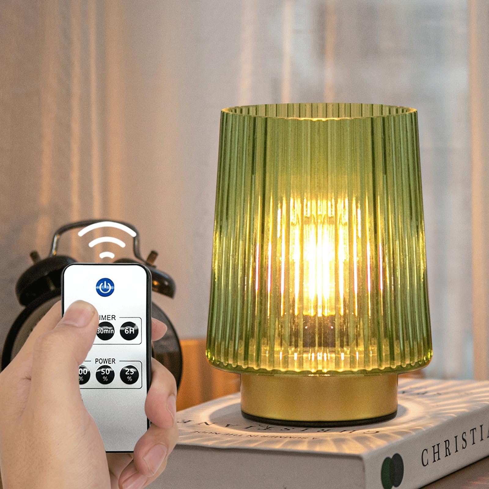 ULAROOM Battery Operated Lamp with Remote Control, Cordless Table Lamps ...