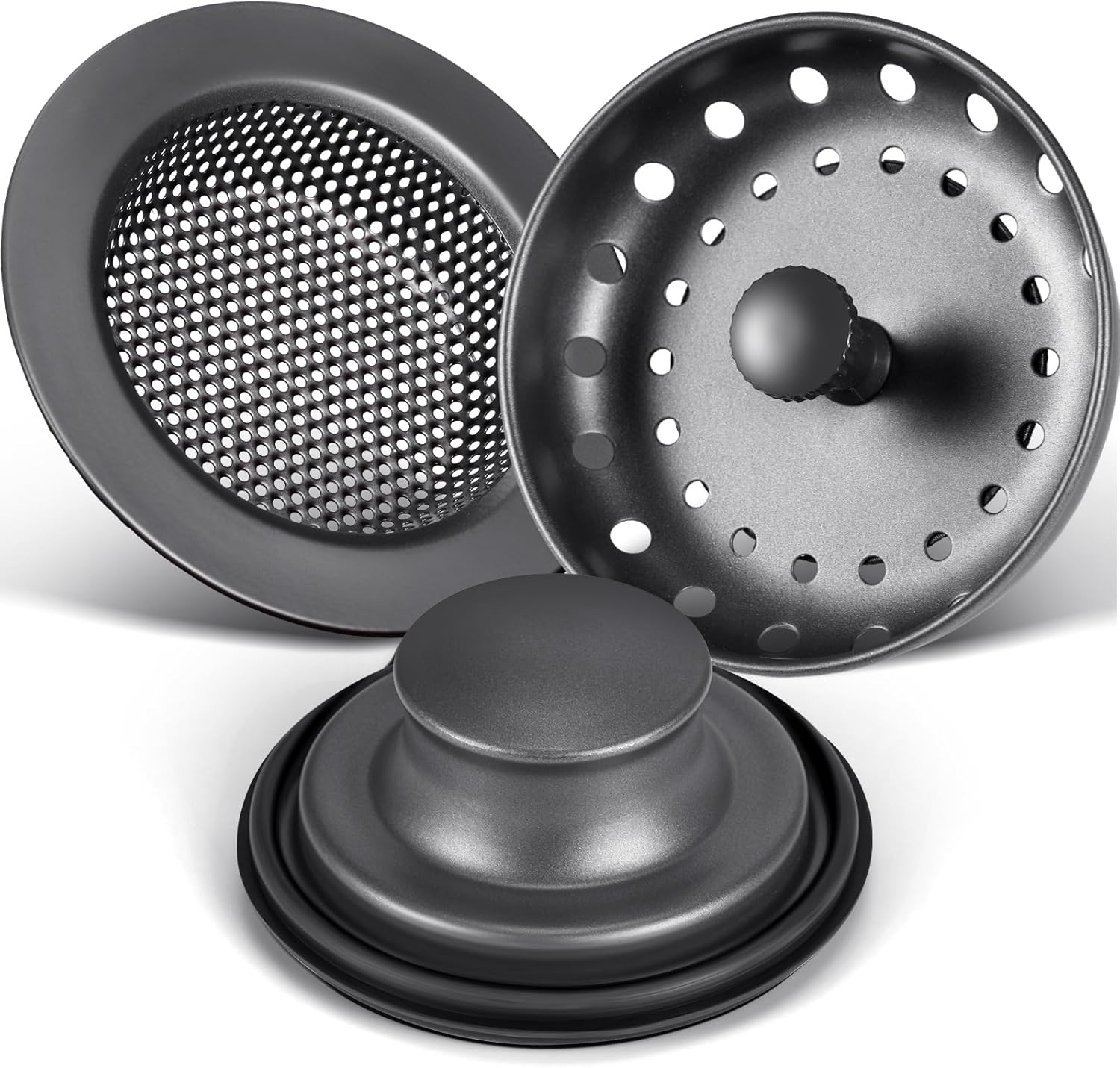 Mudder 3 Pcs Kitchen Sink Drain Strainer and Stopper Stainless Steel ...
