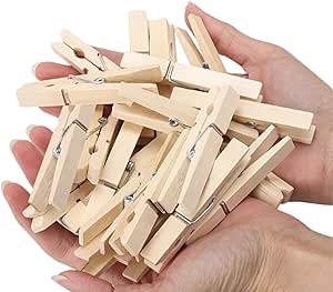 Amazon.com: Clothes Pins,50 Pack,2.9 in,Natural Birchwood,Rust and ...