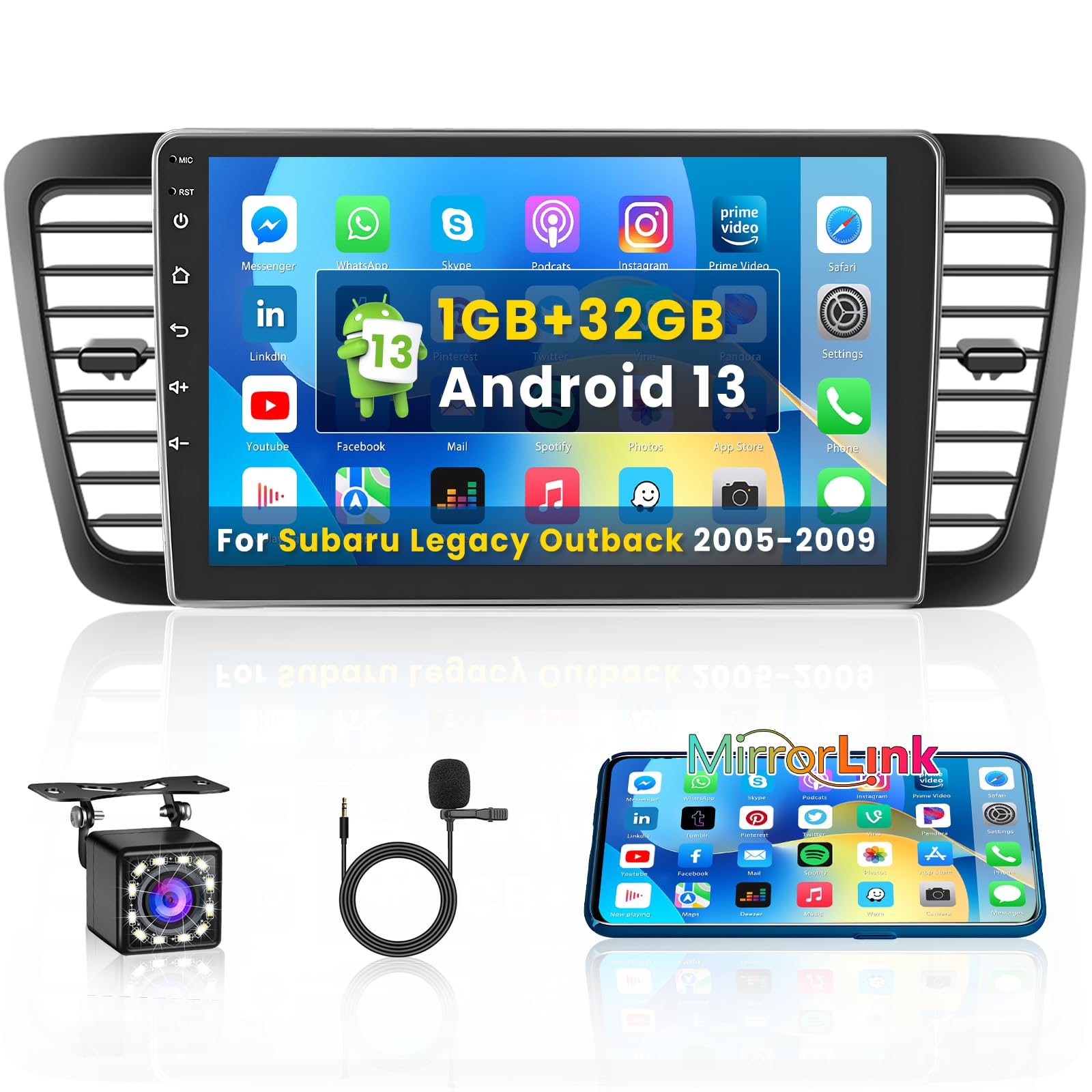 Snapklik.com : Roinvou Android Upgrade Radio For Subaru Legacy Outback ...