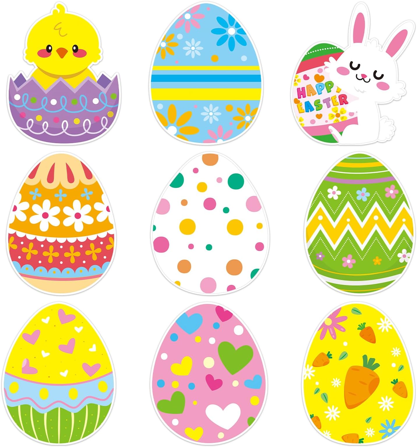 Amazon.com: 45 Pcs Easter Egg Cutouts Name Tags for Easter Bulletin ...