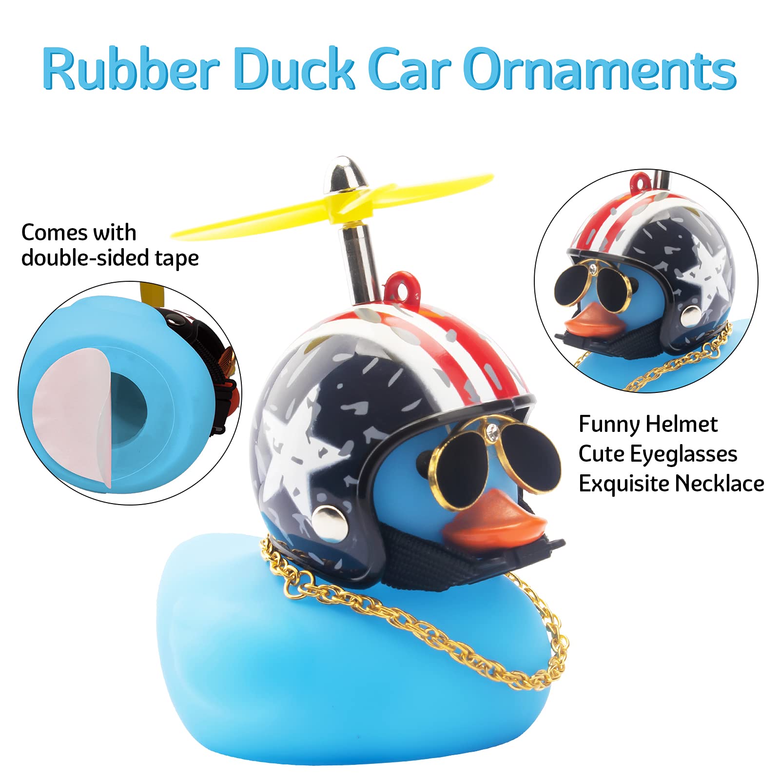 Snapklik.com : Wonuu Rubber Duck Toy Car Decoration Ornaments Blue Duck ...