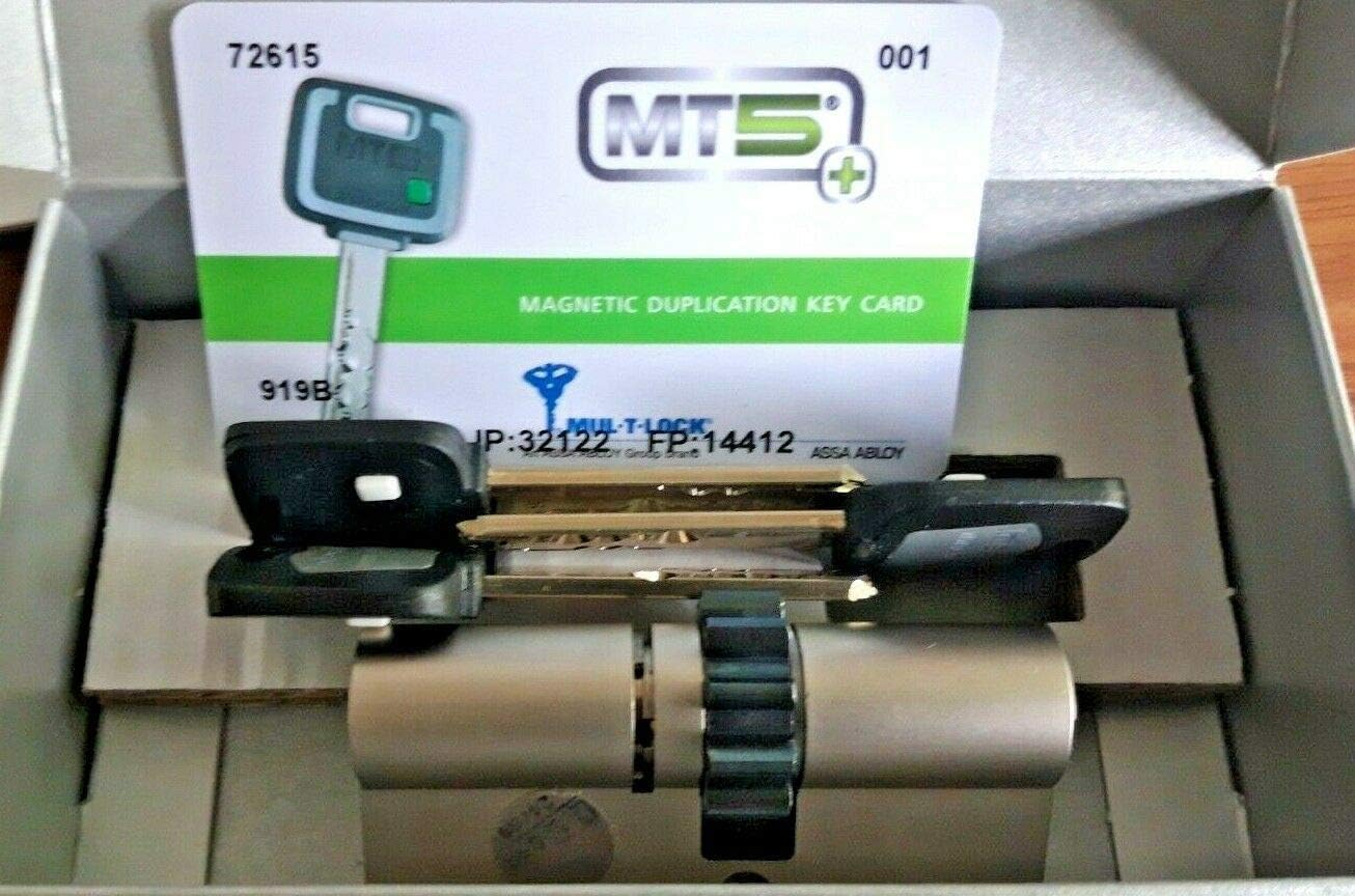 MUL-T-LOCK MT5+ - Cerradura cilíndrica de alta seguridad con rueda dentada Z10/3 llaves y ...