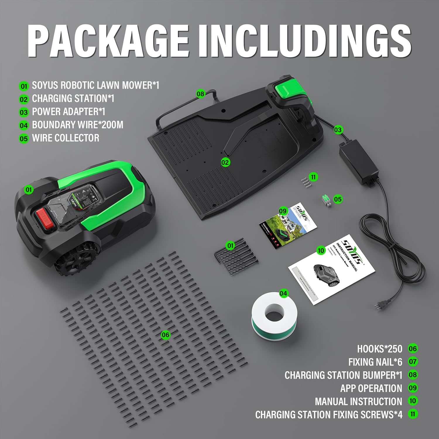 SOYUS Robot Lawn Mower, Automatic Robot Mower APP Controlled with ...