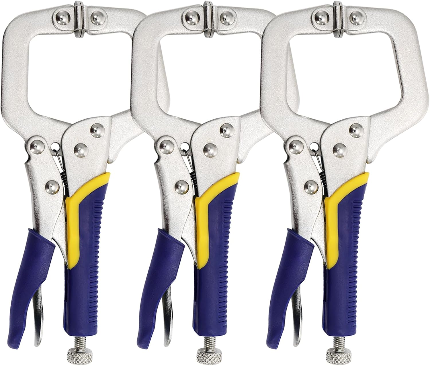 Hiceeden 3 Pack 9 Inch Metal Face Clamps with Swivel Pad, Adjustable C ...