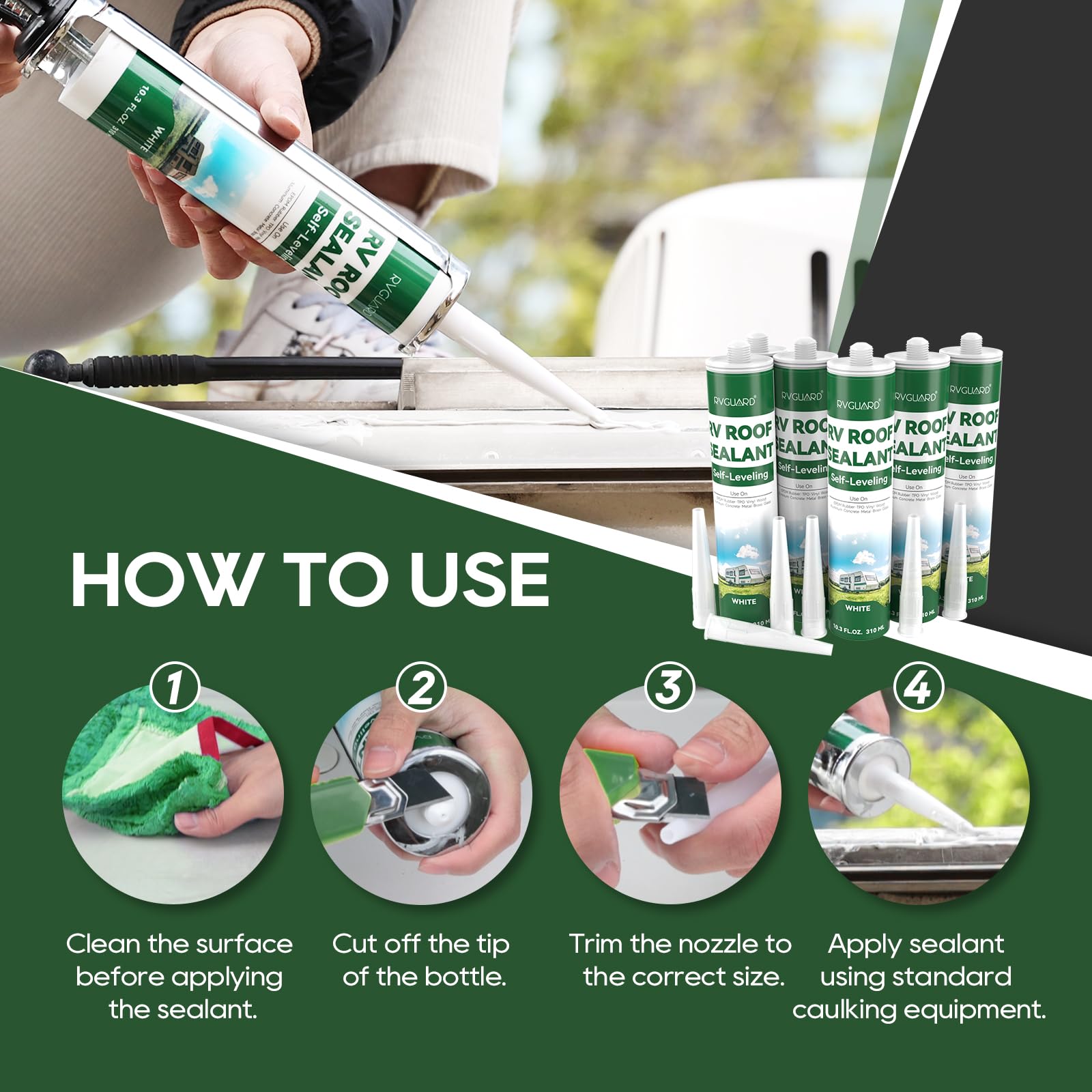 Snapklik.com : RVGUARD RV Roof Sealant, Self-Leveling Lap Sealant ...