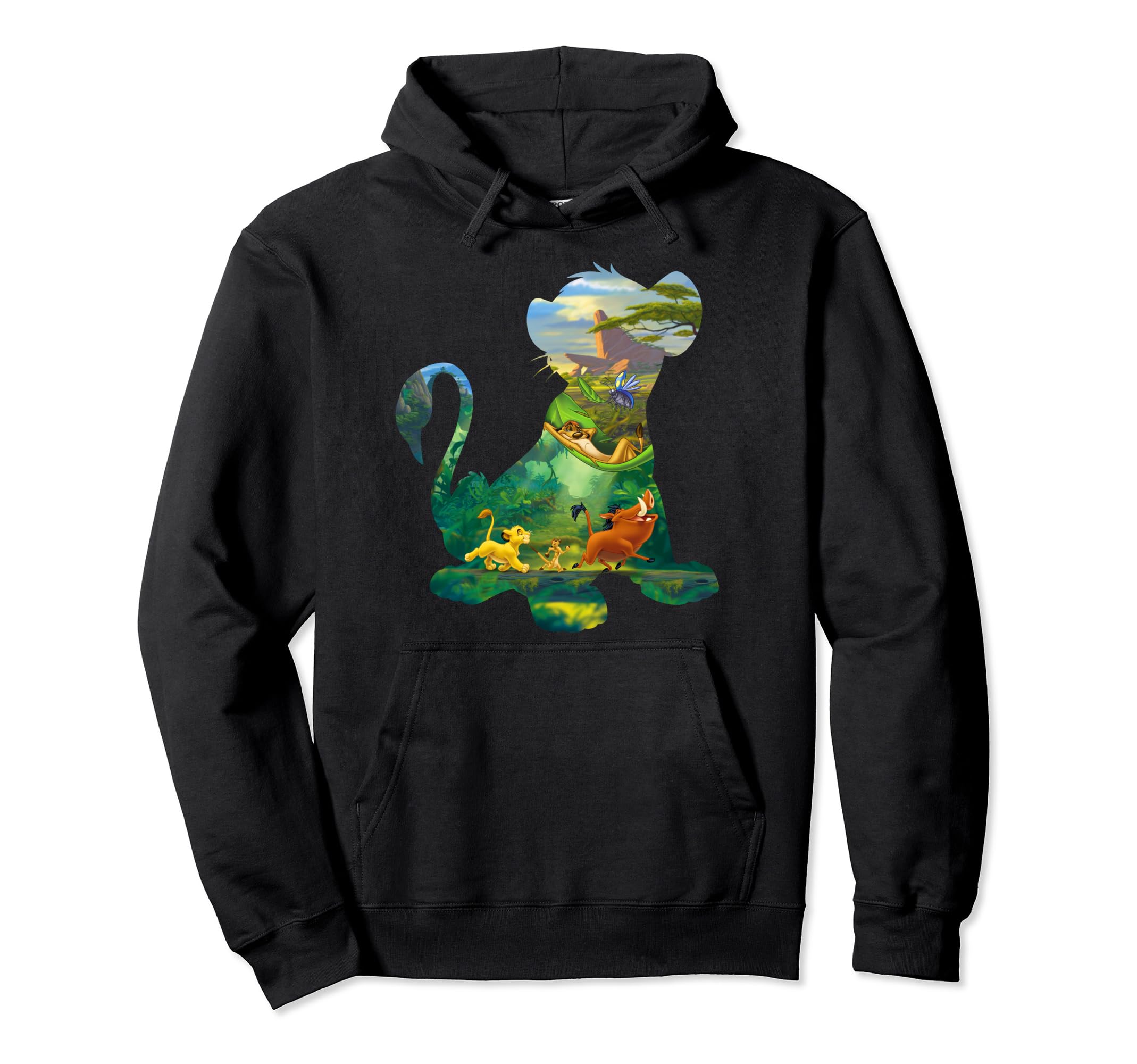 Amazon.com: Disney Lion King Simba Silhouette Graphic Hoodie Pullover ...