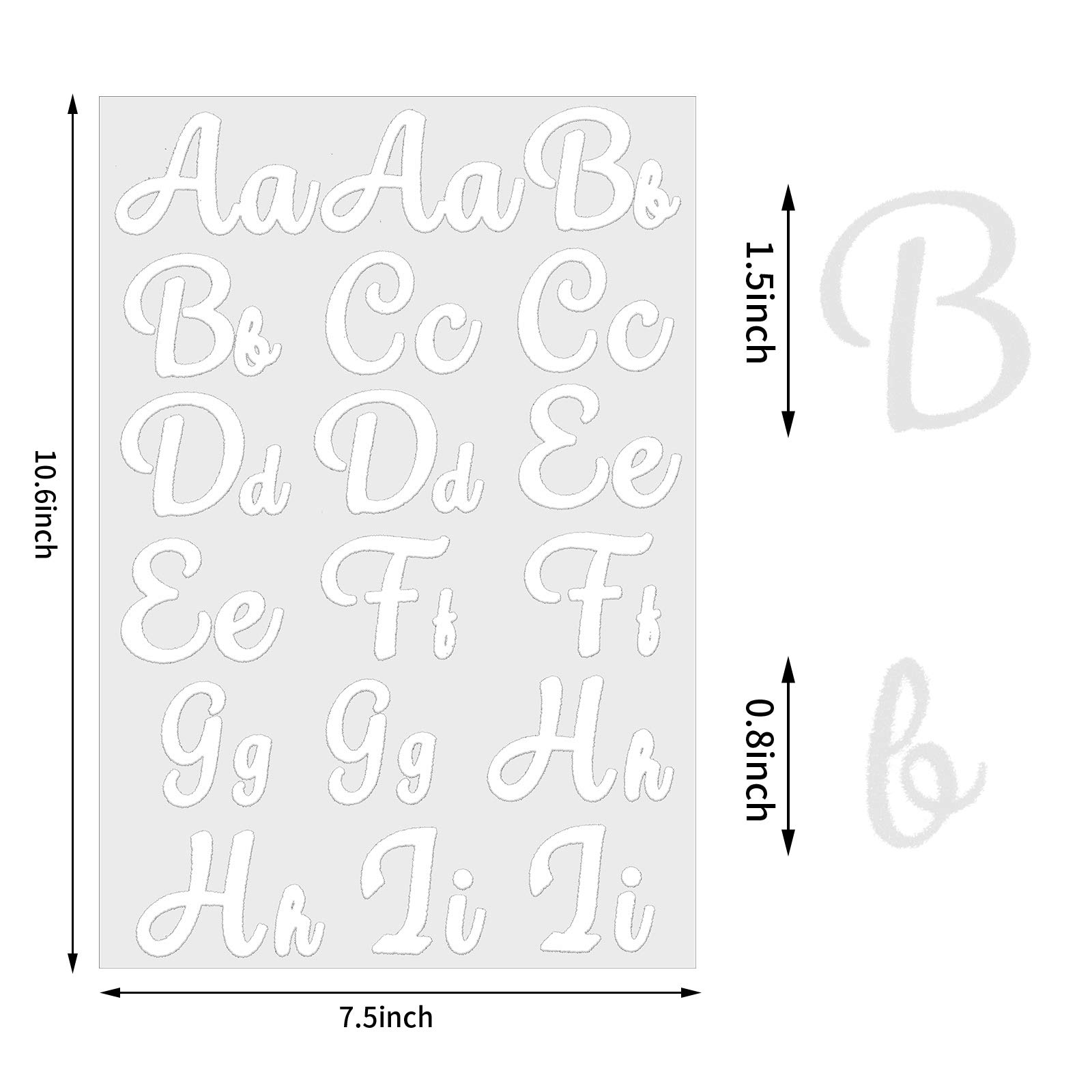 Snapklik.com : 6 Sheet 208 Pieces Iron-on Letters Upper And Lower Iron ...