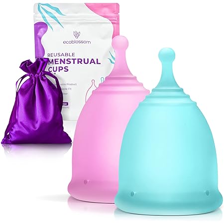 Amazon.com: Menstrual Cups Set of 2 Medical Grade Silicone Reusable ...