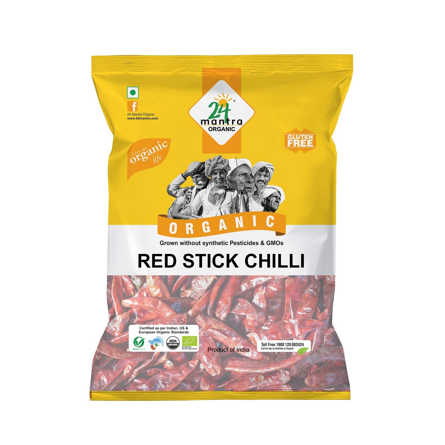 24Mantra Organic Red Stick Chilly, 500 g : Amazon.in: Grocery & Gourmet ...