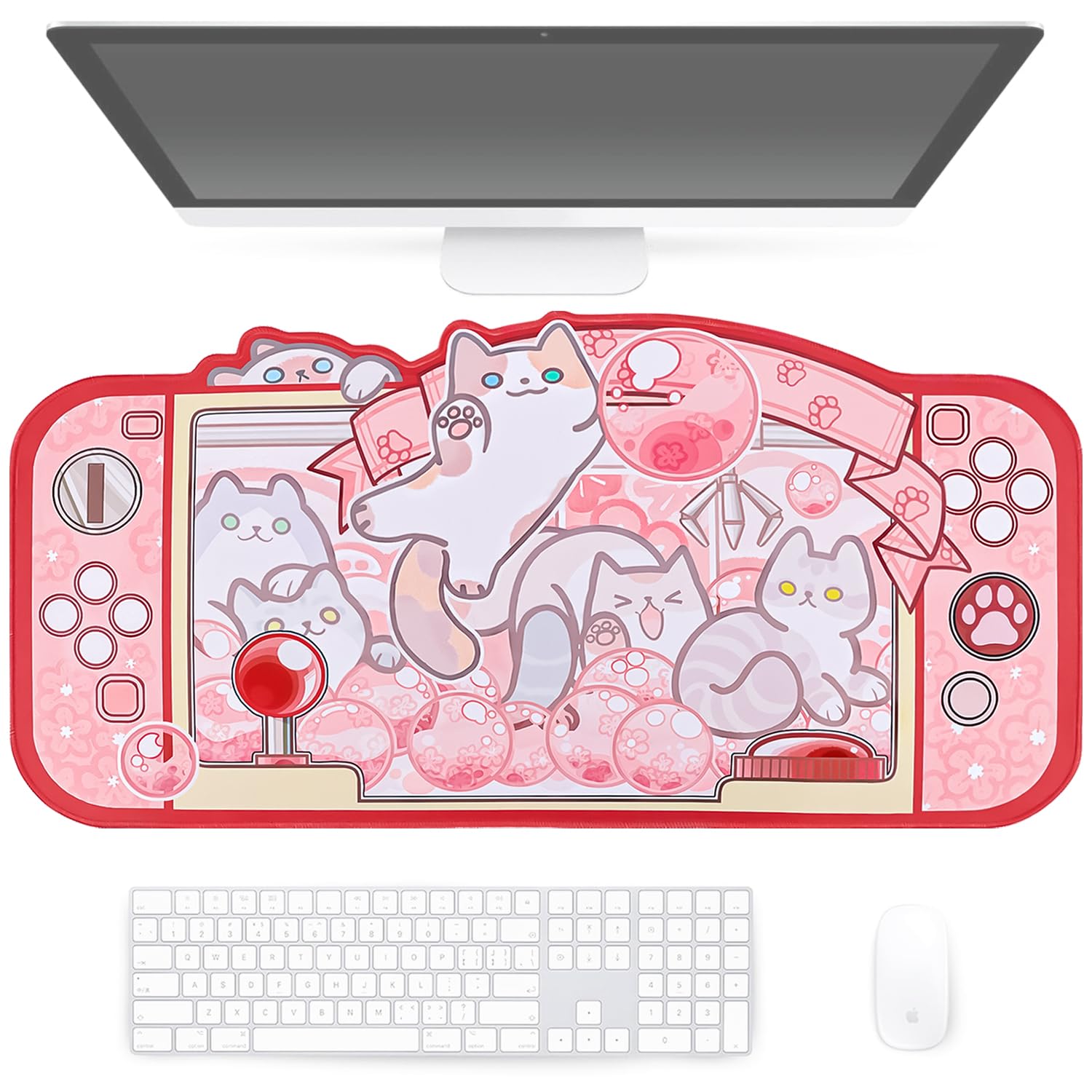 Amazon.com : PAWSWORLD Cute Gaming Mouse Pad Computer Keyboard Pad for ...
