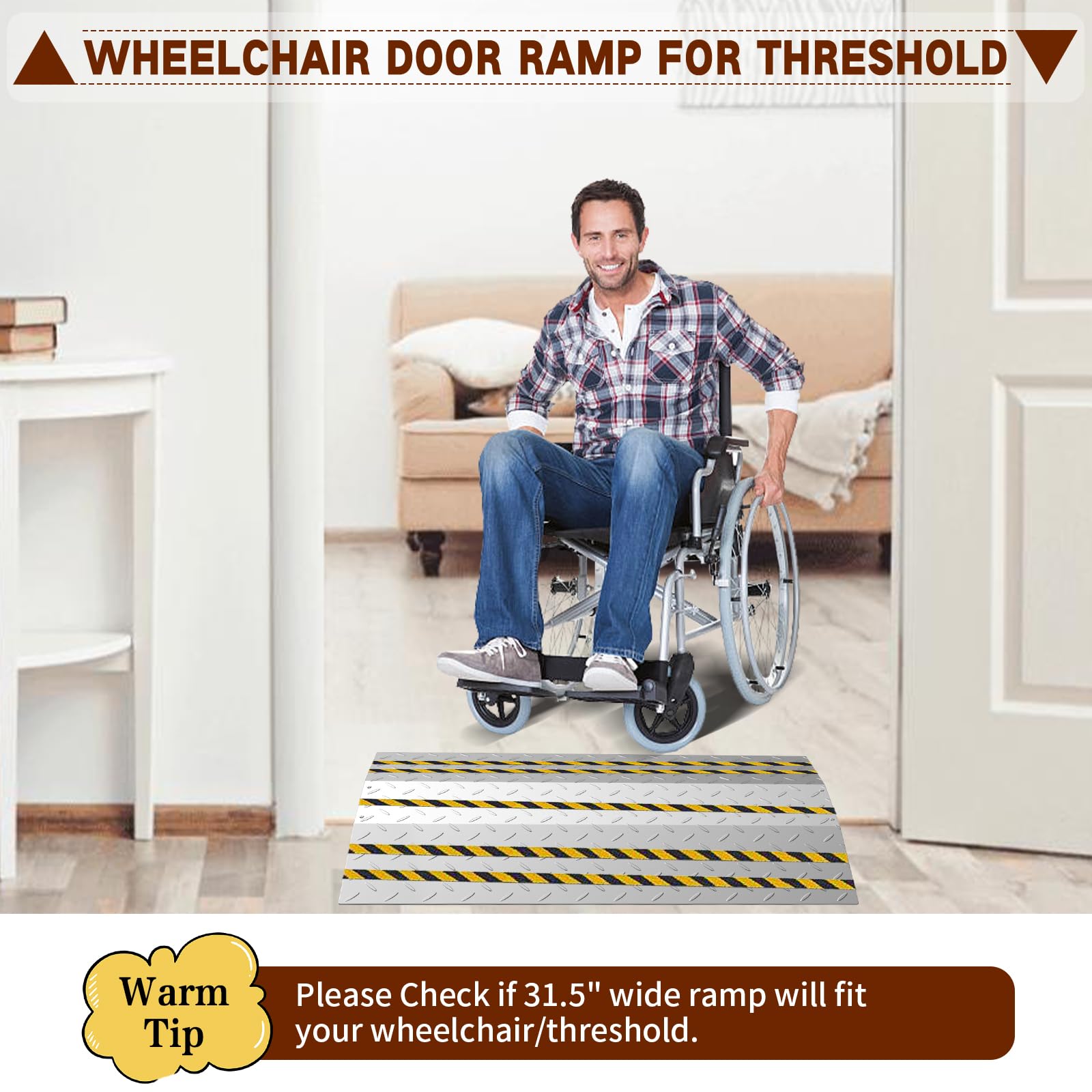 Snapklik.com : Sliding Door Threshold Ramp 31.5" W248" L, Metal Bridge ...