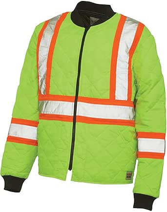 Amazon.com: Work King Safety Men's Hi Vis Quilted Safety Jacket, FLGR ...