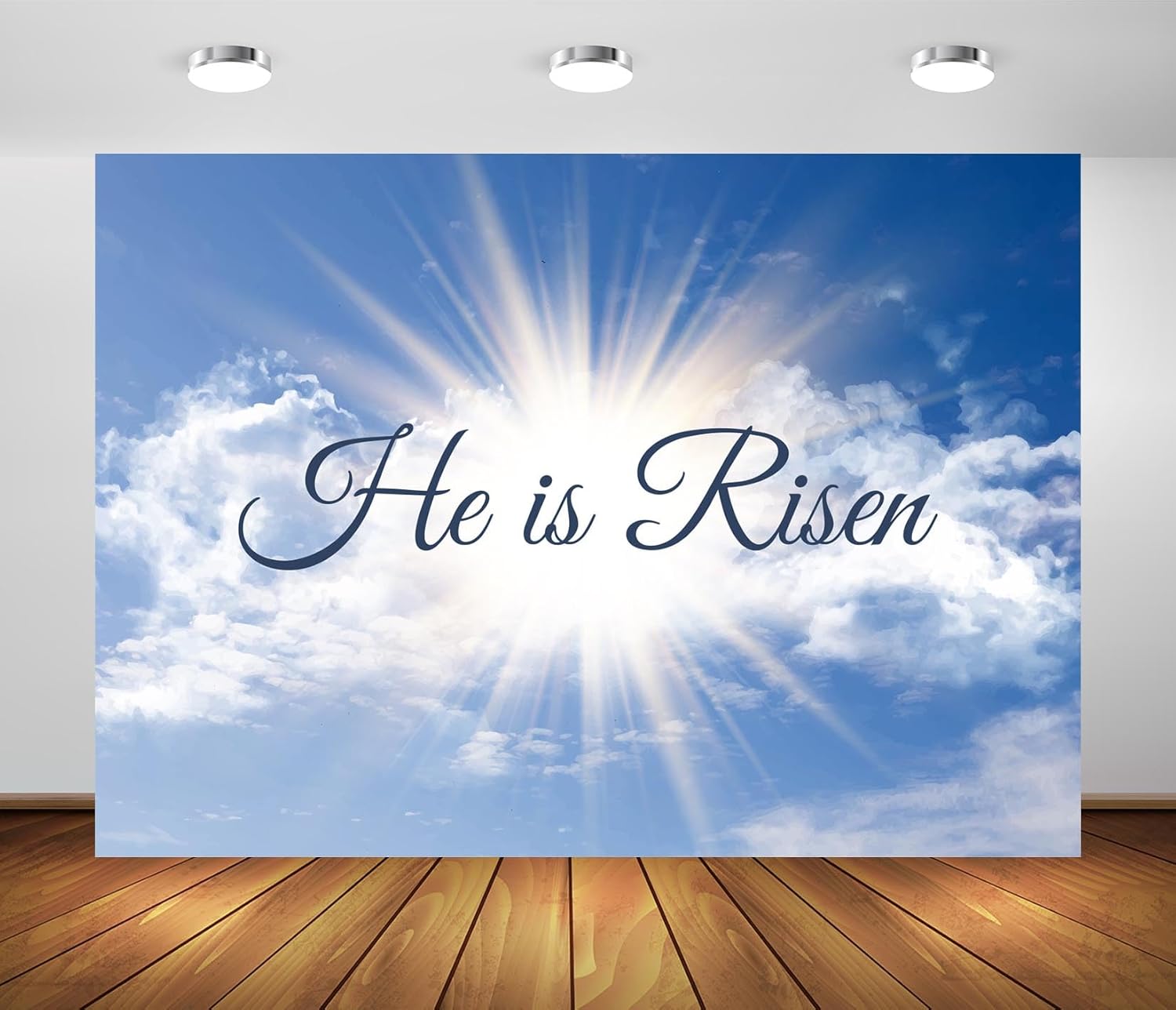 Amazon.com : BELECO 20x10ft Fabric He is Risen Backdrop Holy Heaven ...