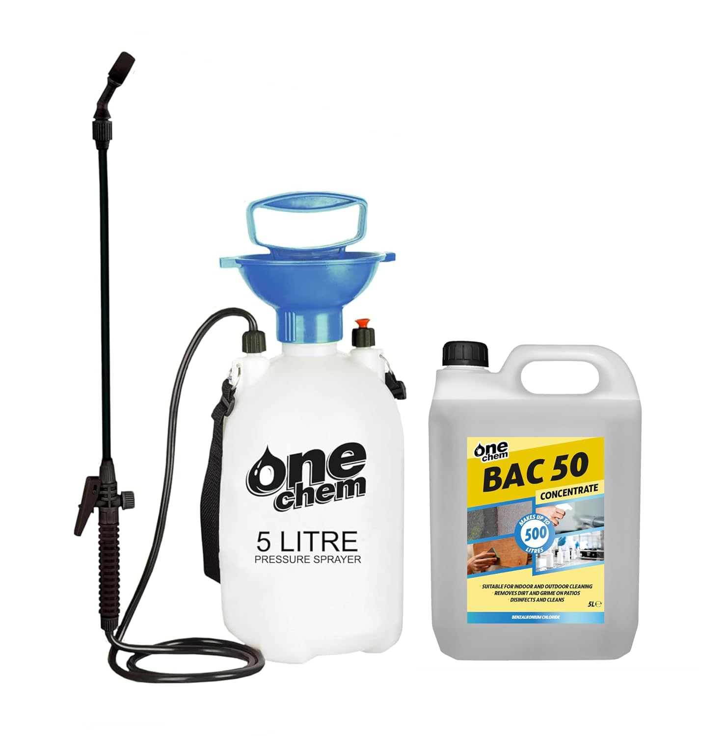 One Chem BAC 50 Benzalkonium Chloride Concentrated 5L with 5L Pressure ...