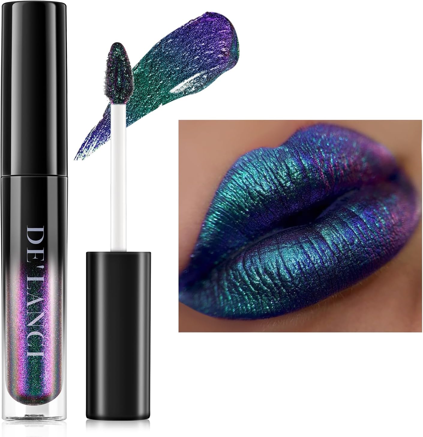 Amazon.com : oygcee Chameleon Liquid Lipstick Blue Green Purple Color ...