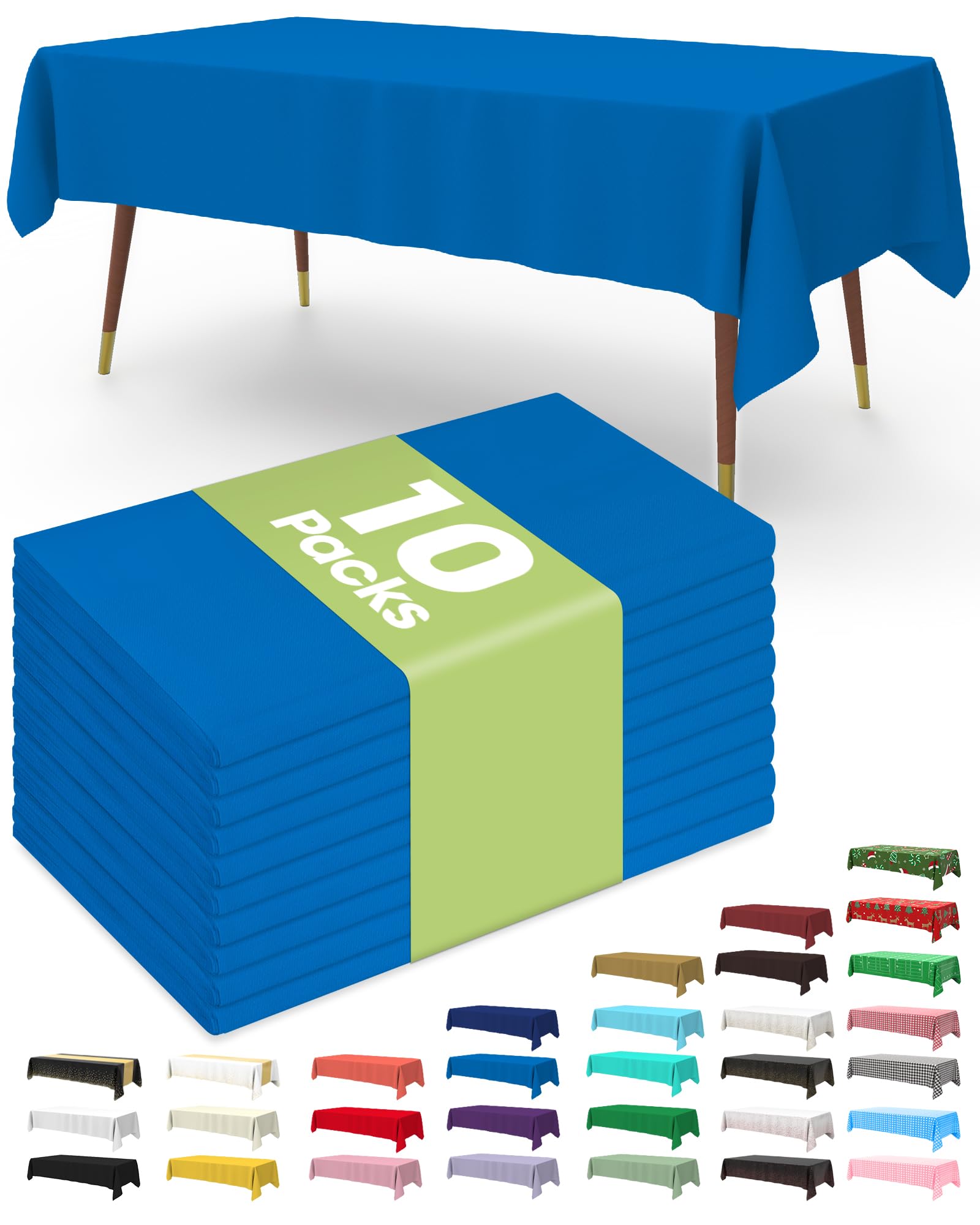 Amazon.com: Pureegg Plastic Table Cloth Disposable 10 Pack, 54 x 108 ...