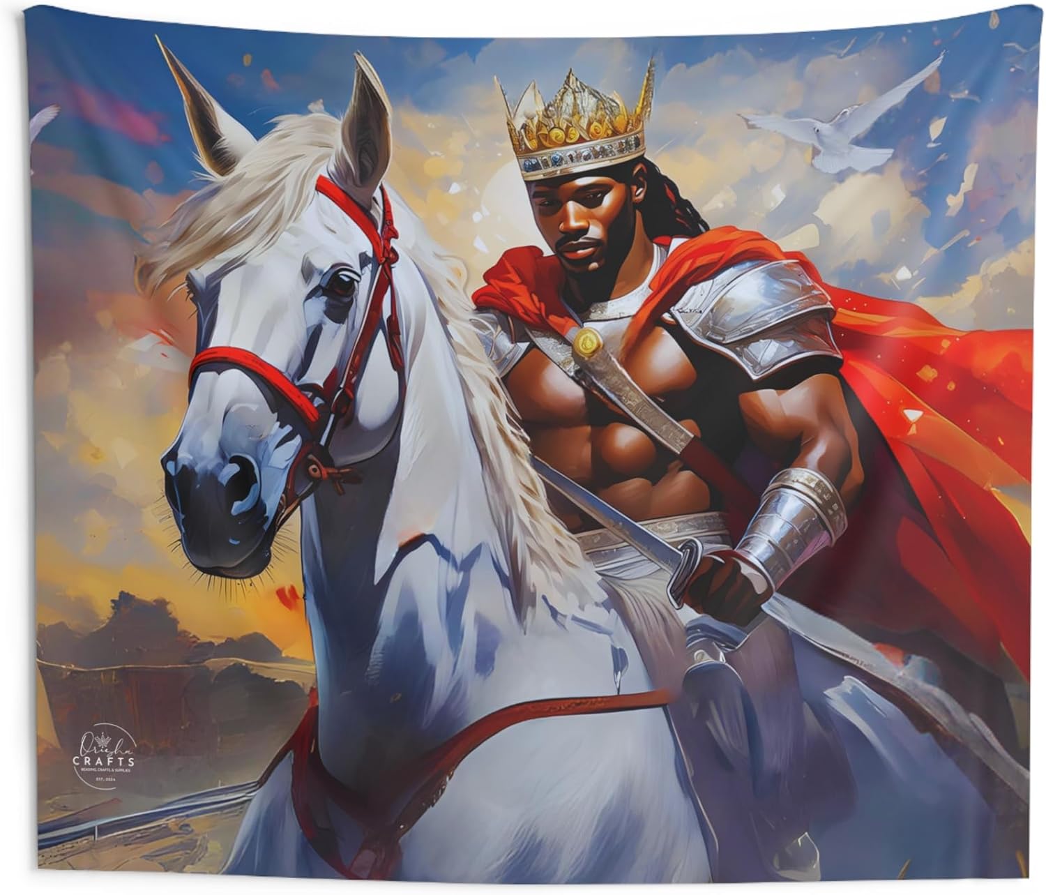 Amazon.com: Obatala Ayaguna Indoor Wall Tapestry, African Deity, Home ...