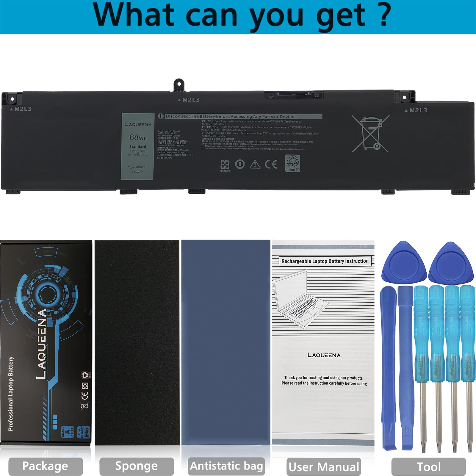 LAQUEENA MV07R Laptop Battery Compatible with Dell G3 15 3500 3590 G5 ...
