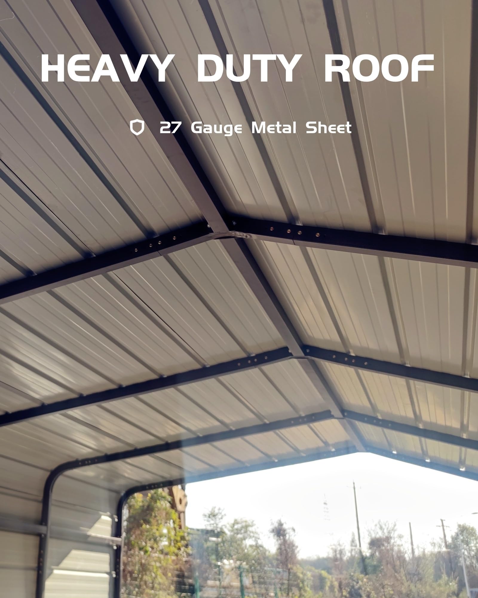 Snapklik.com : KYBOLT 13x 21x 10 Heavy Duty Carport, Oversized Metal Garage