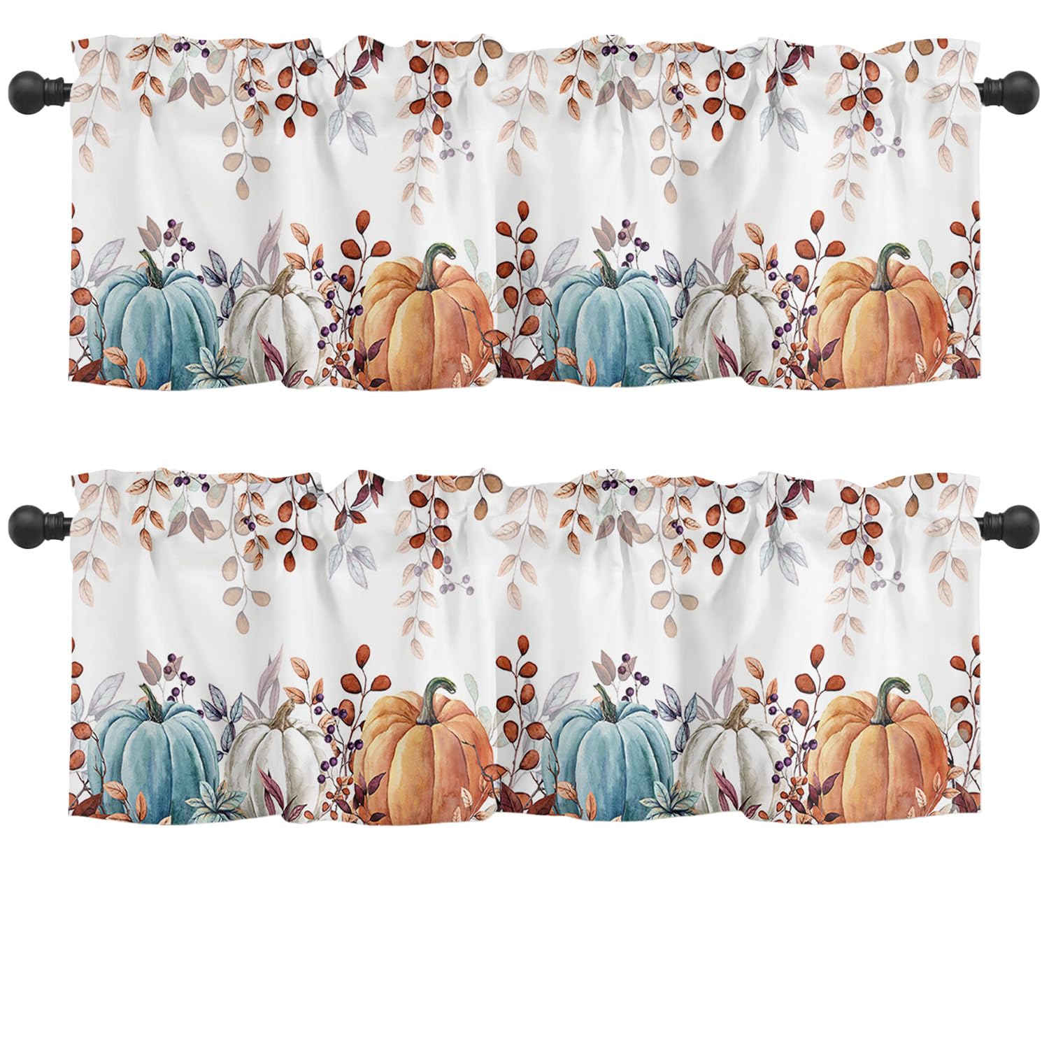 Amazon.com: Fall Pumpkin Kitchen Curtains 2 Pack,Thanksgiving Harvest ...
