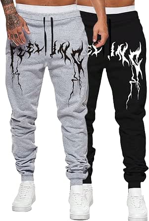 Amazon.com: GORGLITTER Men's 2 Piece Cartoon Graphic Joggers Workout ...