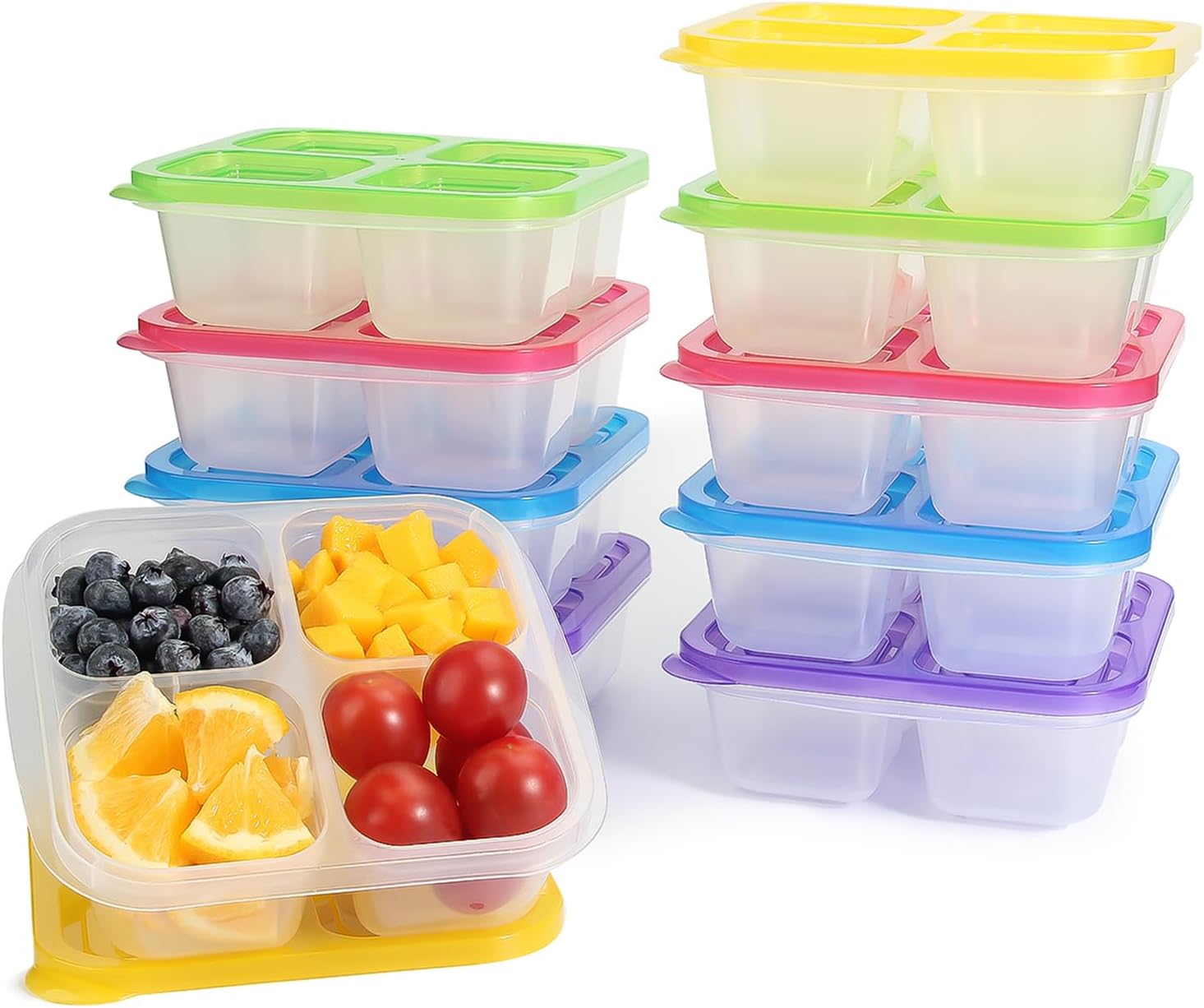 Amazon.com: Noamus 30 Pack Meal Prep Containers, 4 Compartment Bento ...