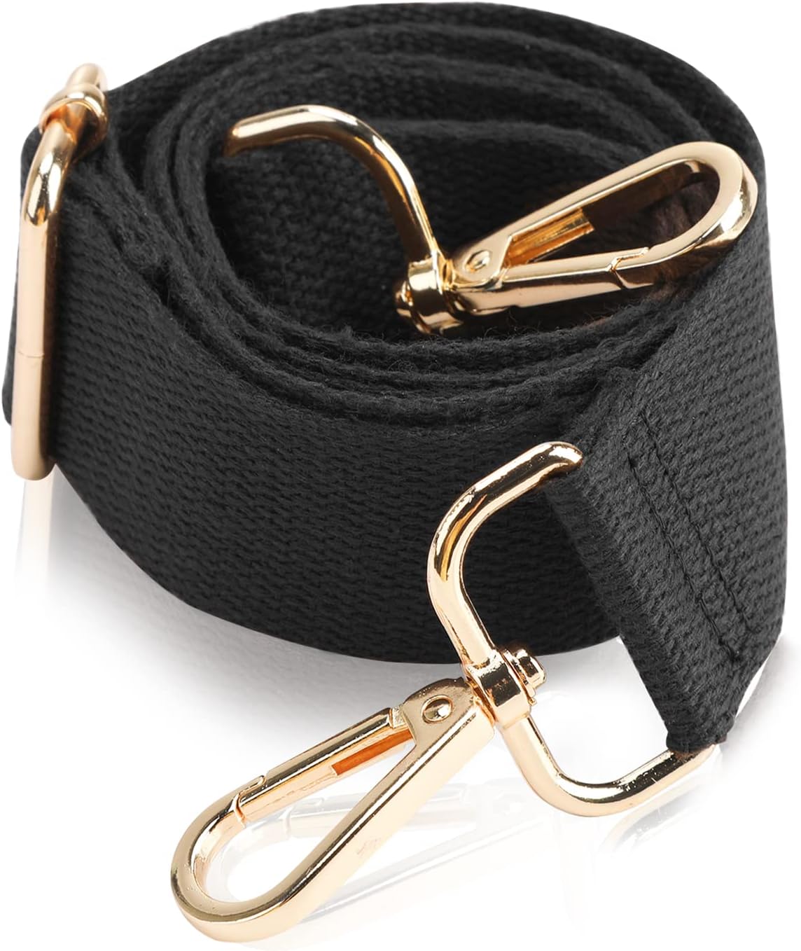 Black Wide Bag Strap, Universal Replacement Shoulder Belt with Clips ...