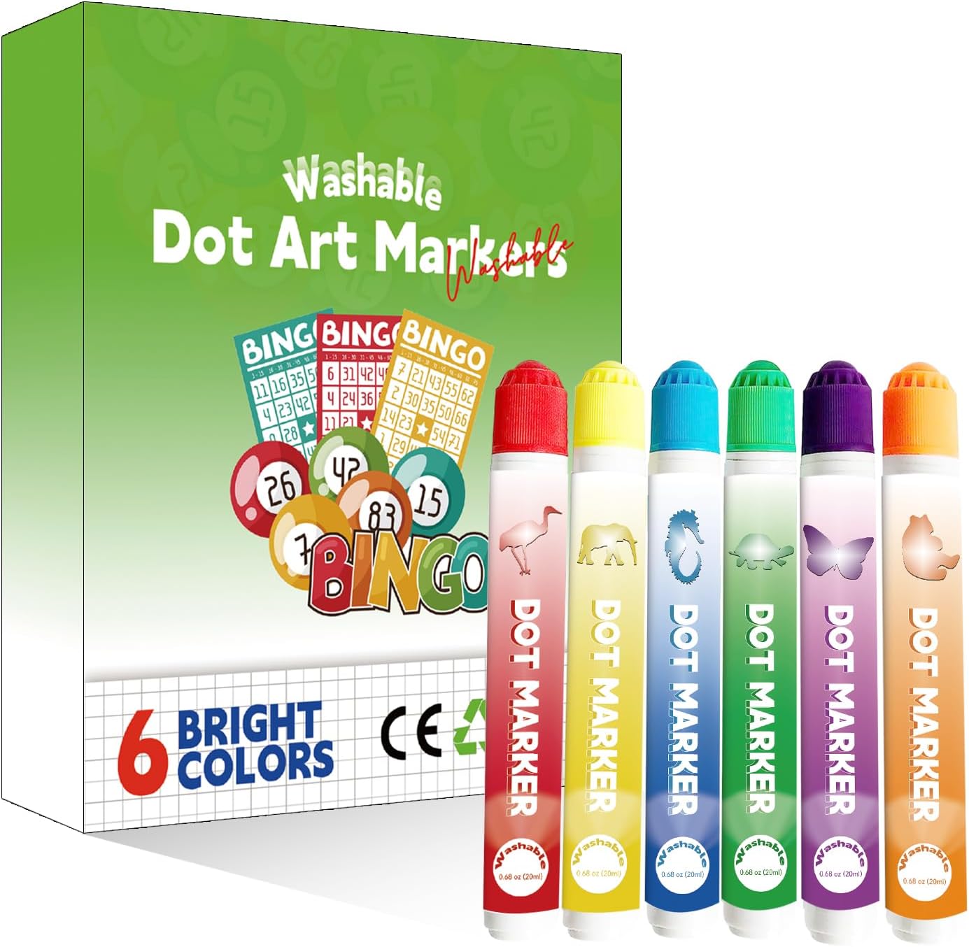 Amazon.com: Blimark Dot Markers Bingo Daubers Clearance: Washable | 6 ...