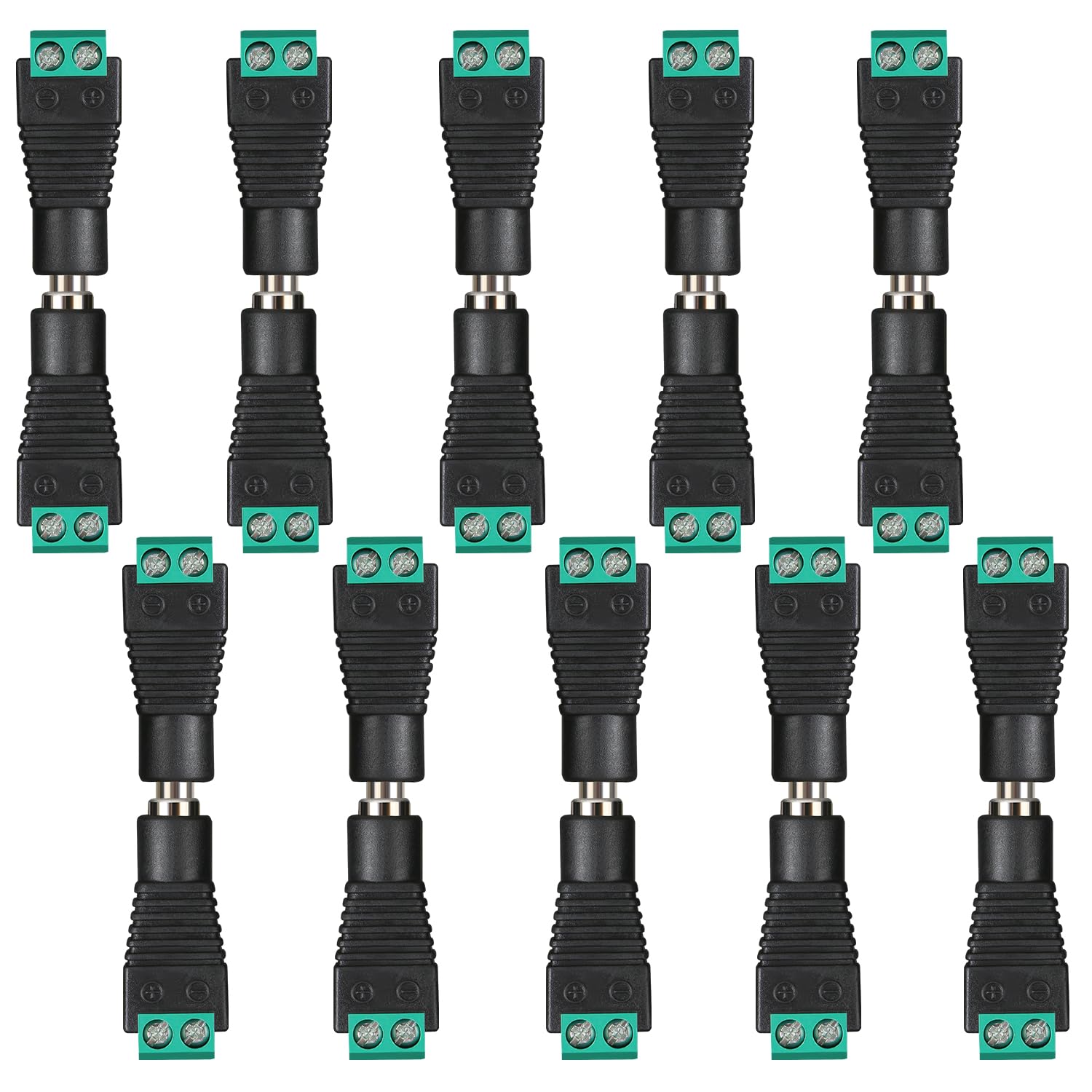 Amazon.com: WOZADU DC Power Connector 10 Pairs 5.5mm x 2.5mm DC 12V 5A ...