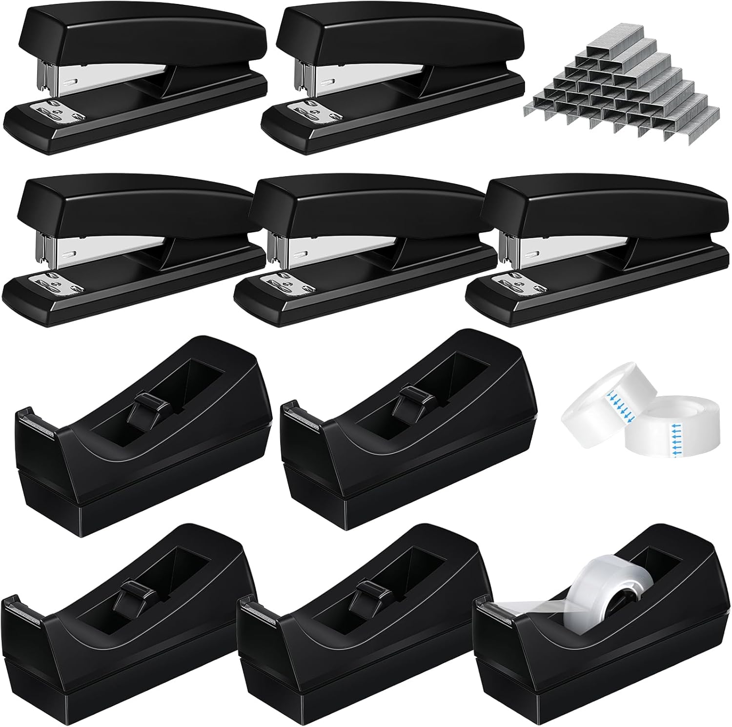 Amazon.com : 10 Pcs Tape Dispenser Staplers for Desk with Staples and ...