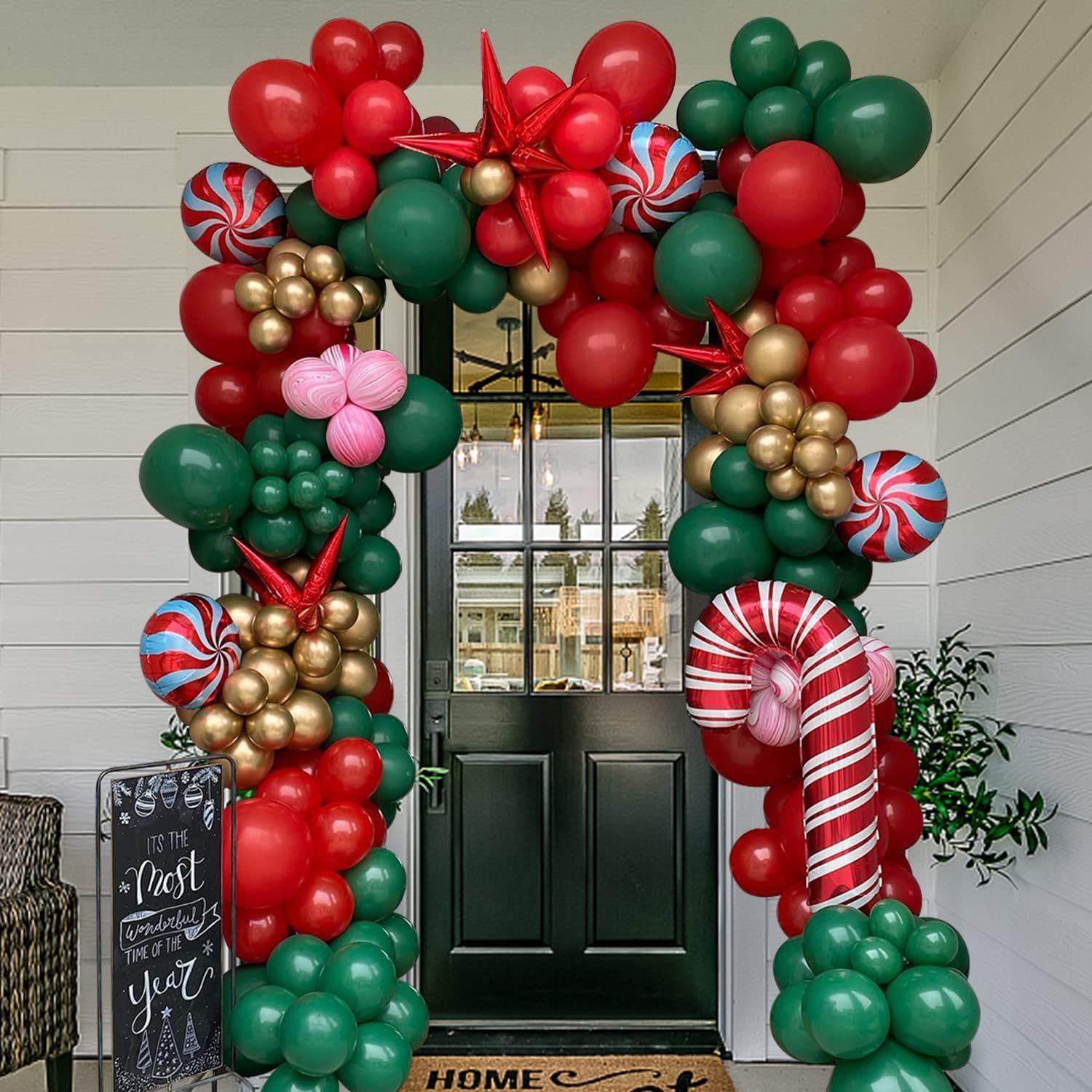 Amazon.com: Beliueyes Christmas Balloon Garland Arch Kit 153pcs Doubled ...