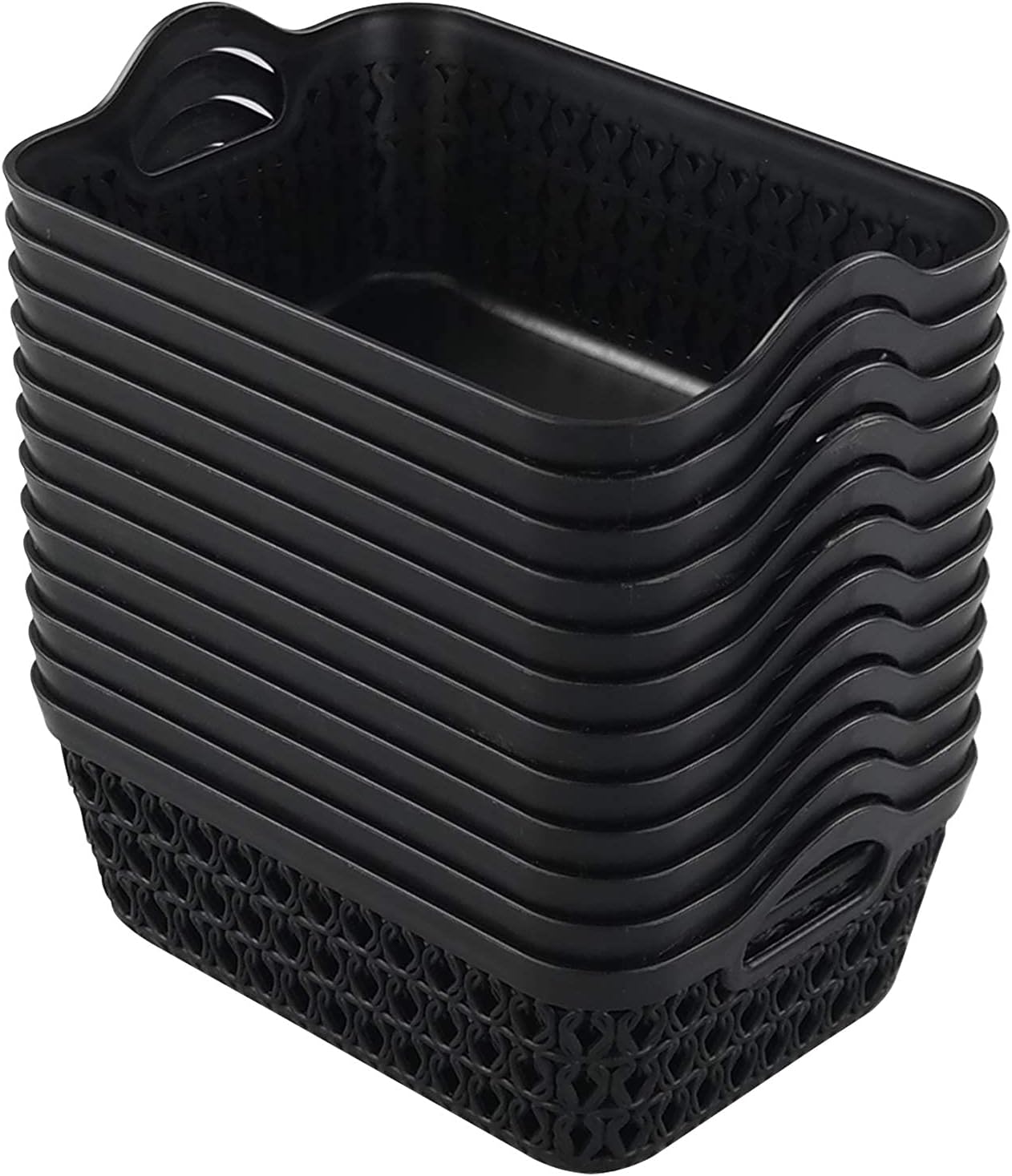 Amazon.com: Readsky Small Plastic Storage Baskets with Handles, Desktop ...