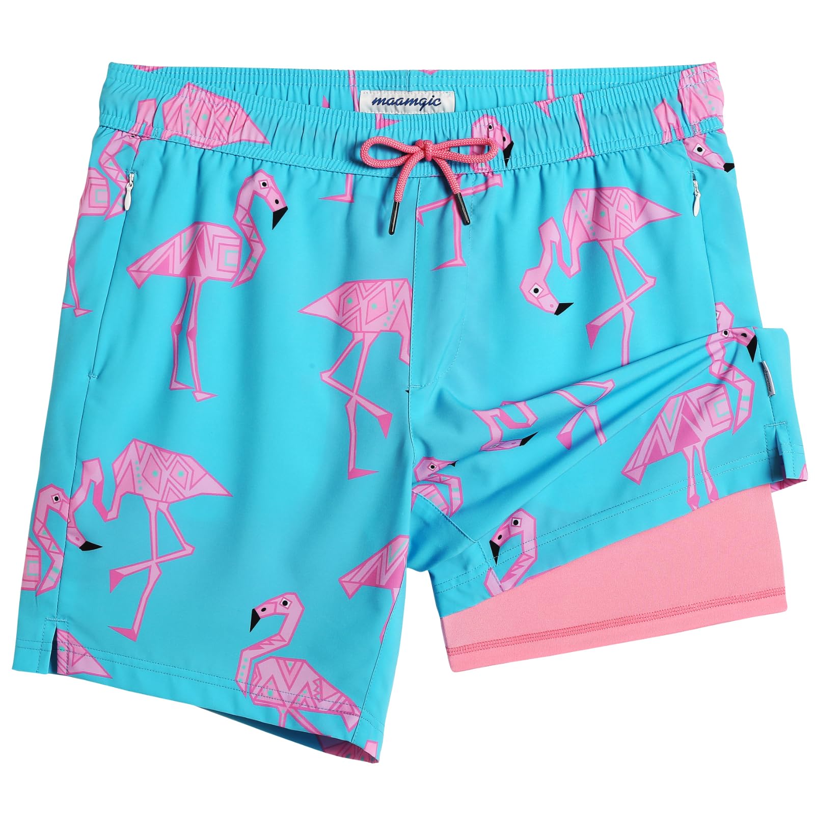 maamgic 2 in 1 Mens Swim Trunks 7 Inch Swim Shorts Swim Suits Board ...