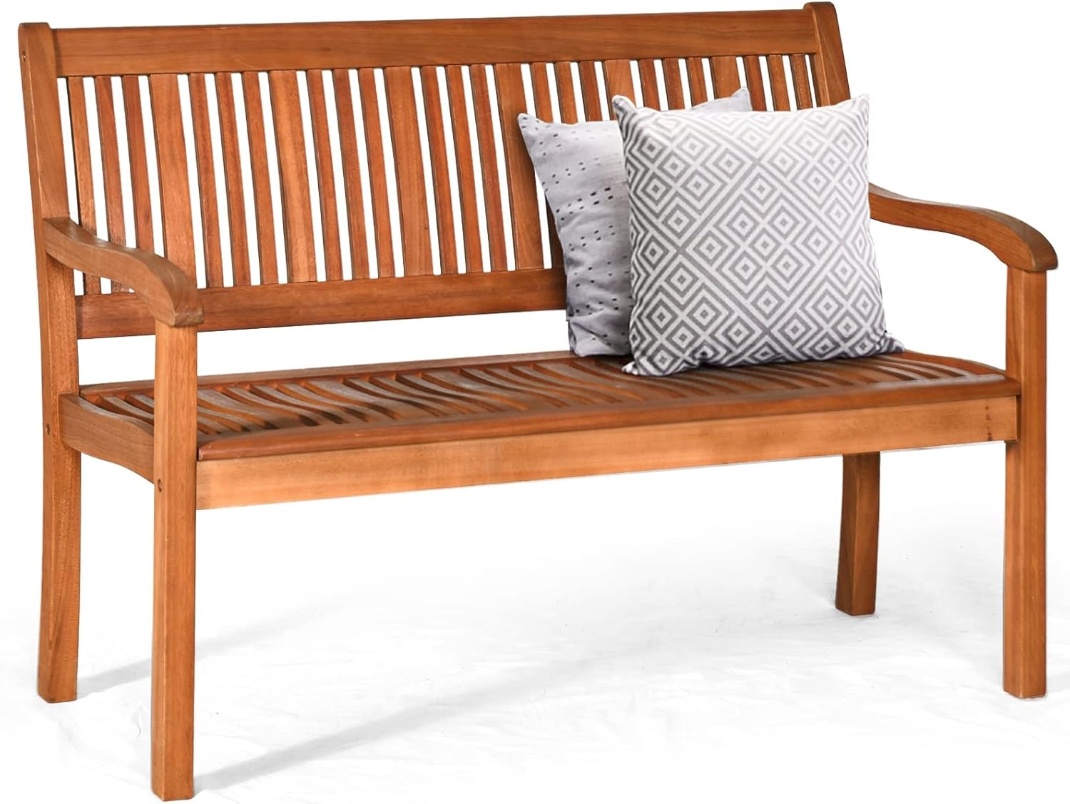 GOPLUS Gartenbank Holz, Holzbank 2-3 Sitzer, Sitzbank Outdoor ...